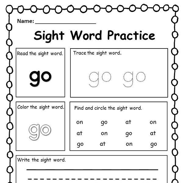 Sight Word Color by Code for High Frequency Words First-third Grade ...