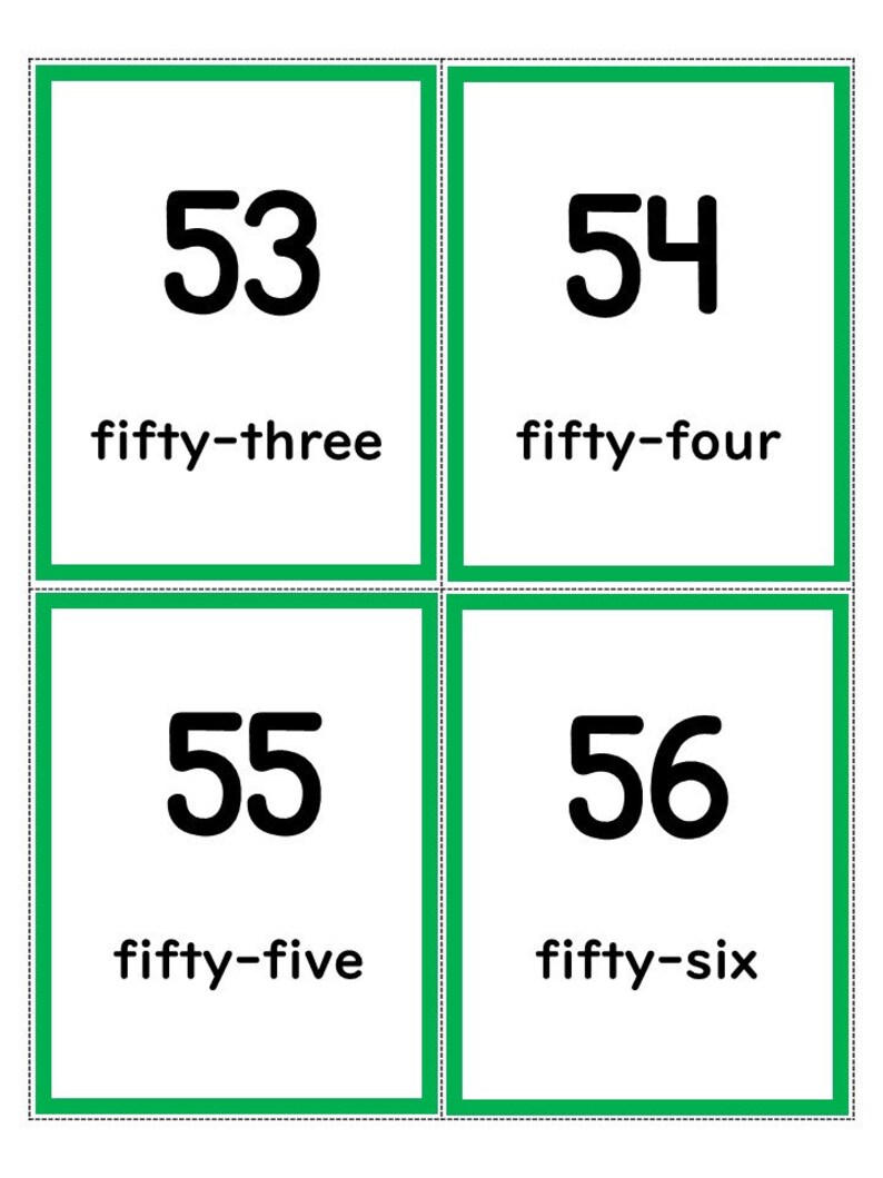 Printable Number Flash Cards numbers 0-100. Printable Number - Etsy