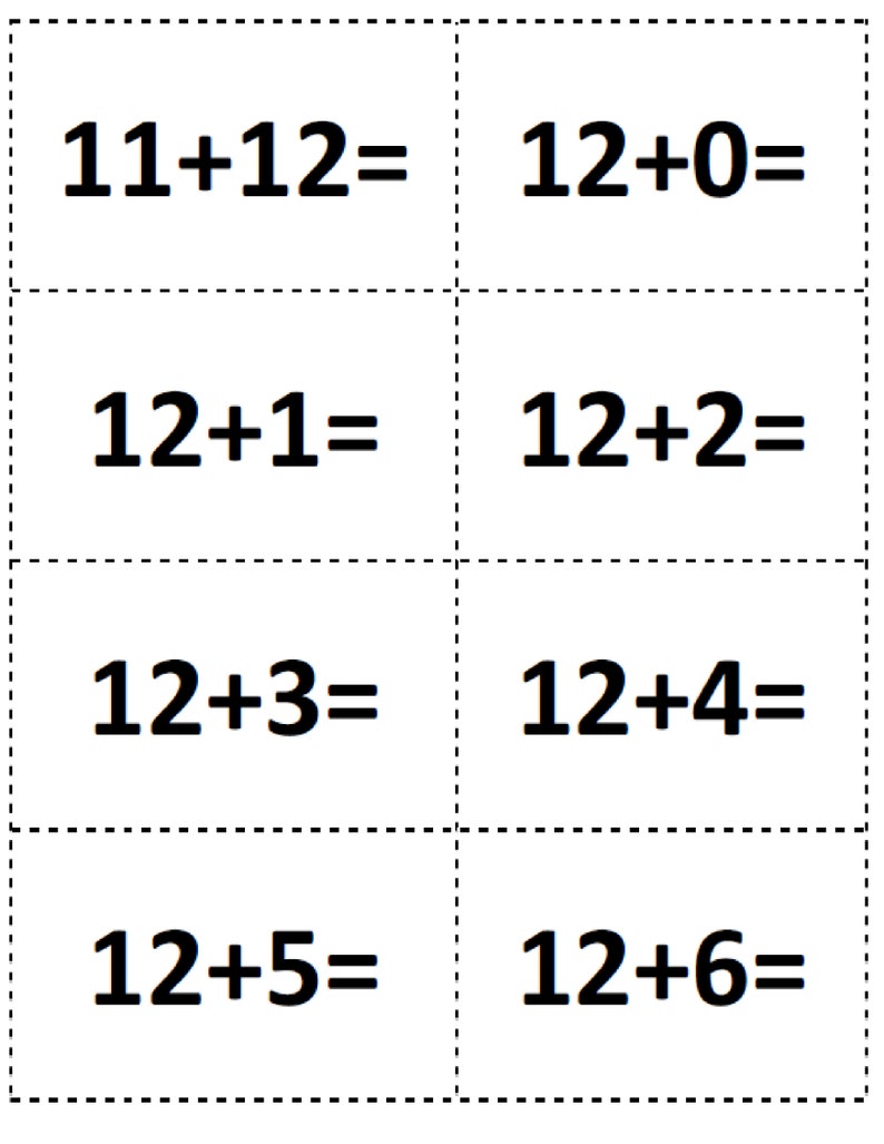 Addition Math Facts Flashcards Printable Addition Numbers Etsy