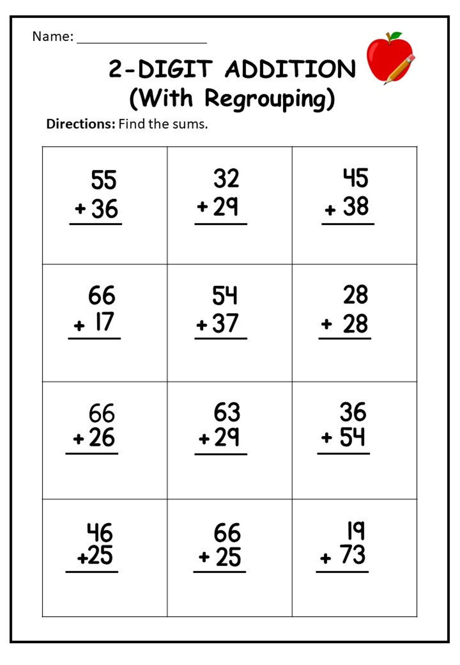 10 Printable Two Digit Addition Worksheets With Regrouping Etsy 10-printable-two-digit-addition-worksheets-with-regrouping-etsy