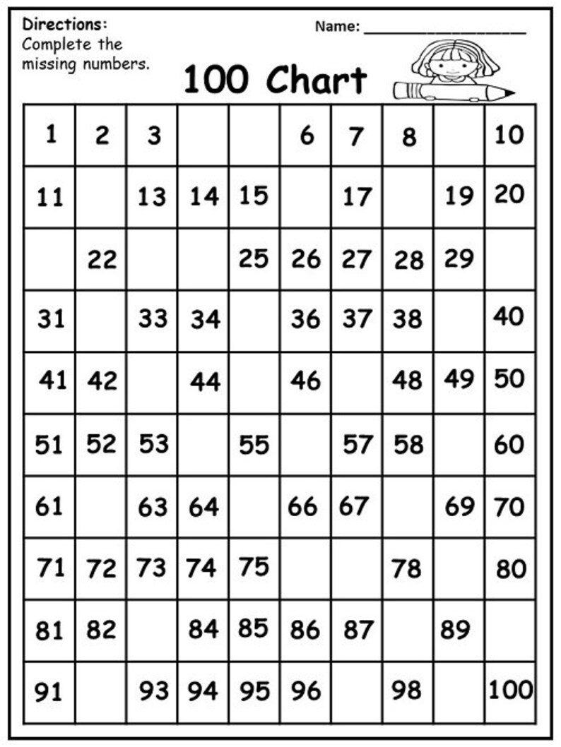 10 Printable Missing Numbers Worksheets. Missing Numbers - Etsy Canada