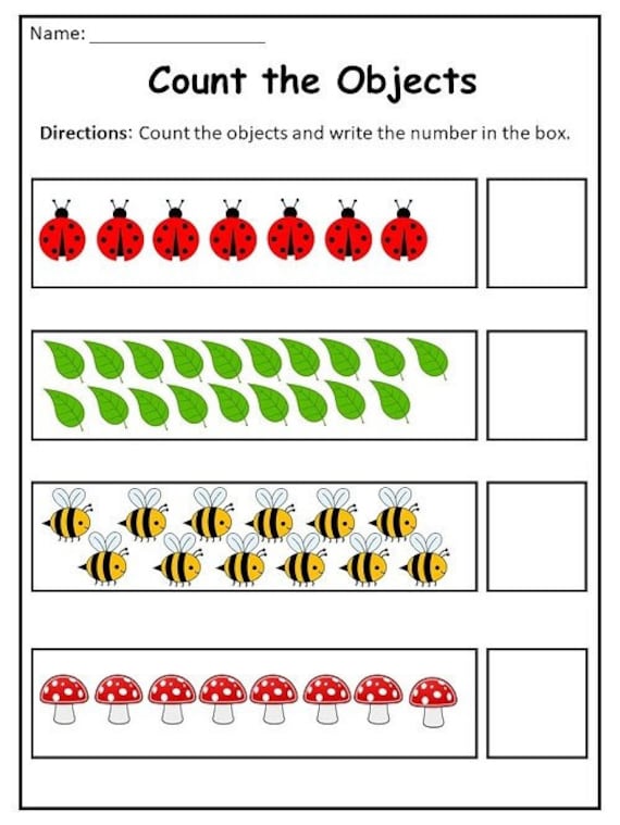 10 Printable Count Objects Worksheets numbers 1-20 for | Etsy 10 Printable Count Objects Worksheets numbers 1-20 for | Etsy