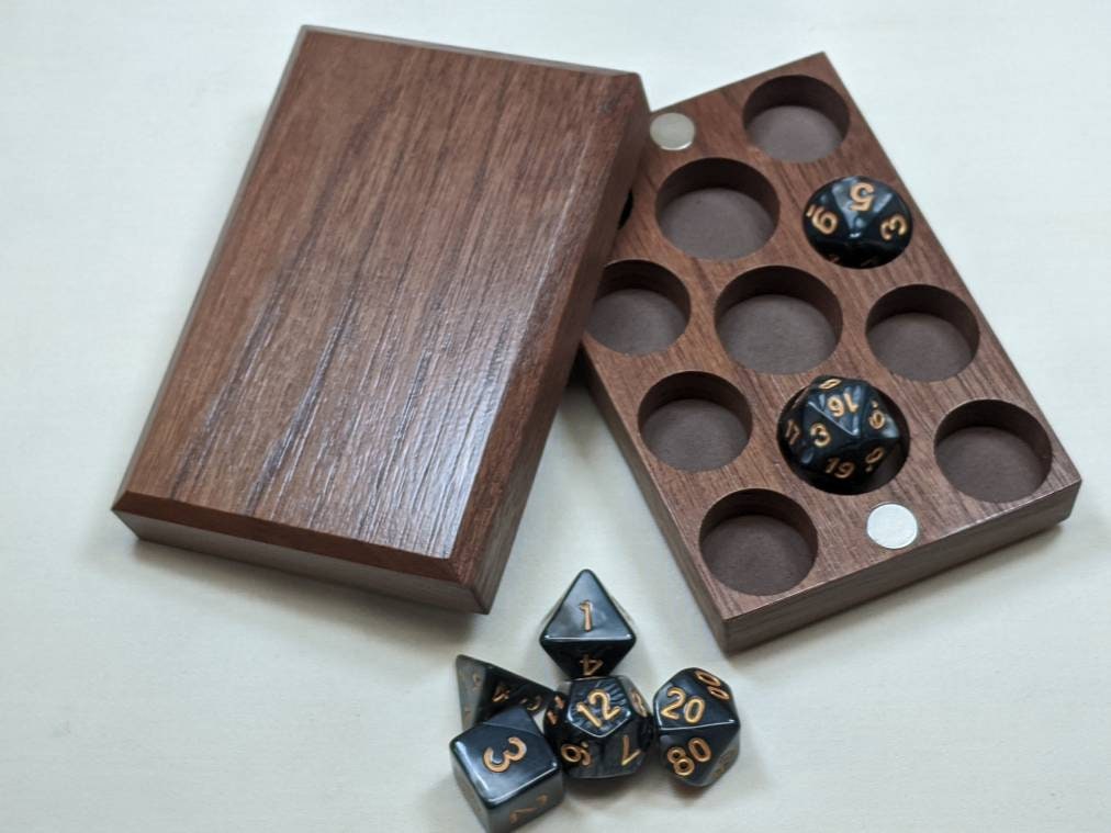Dice Box and Mechanical Pencil Set for Dnd, Ttrpg. Walnut and Gunmetal ...