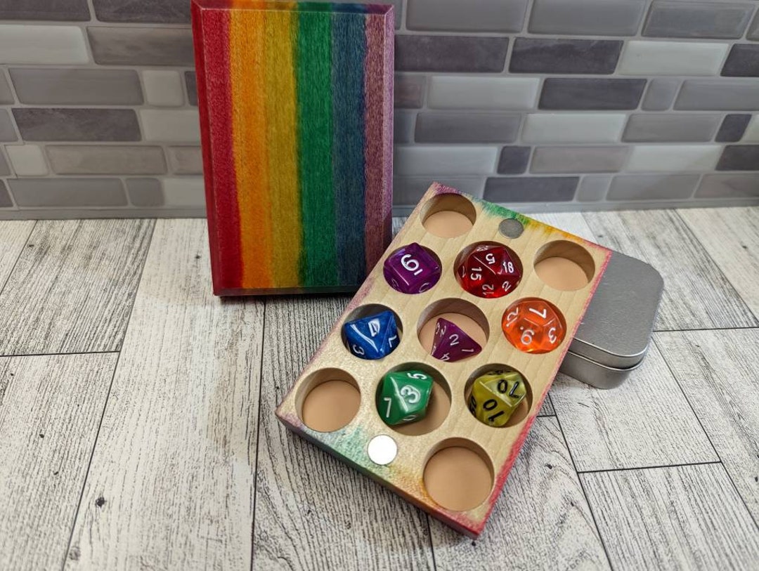 Rainbow Pride Dice Box for Dnd, Ttrpg. Dyed Wood. Free Shipping - Etsy