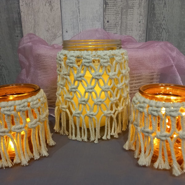 Macrame Jar - Etsy UK
