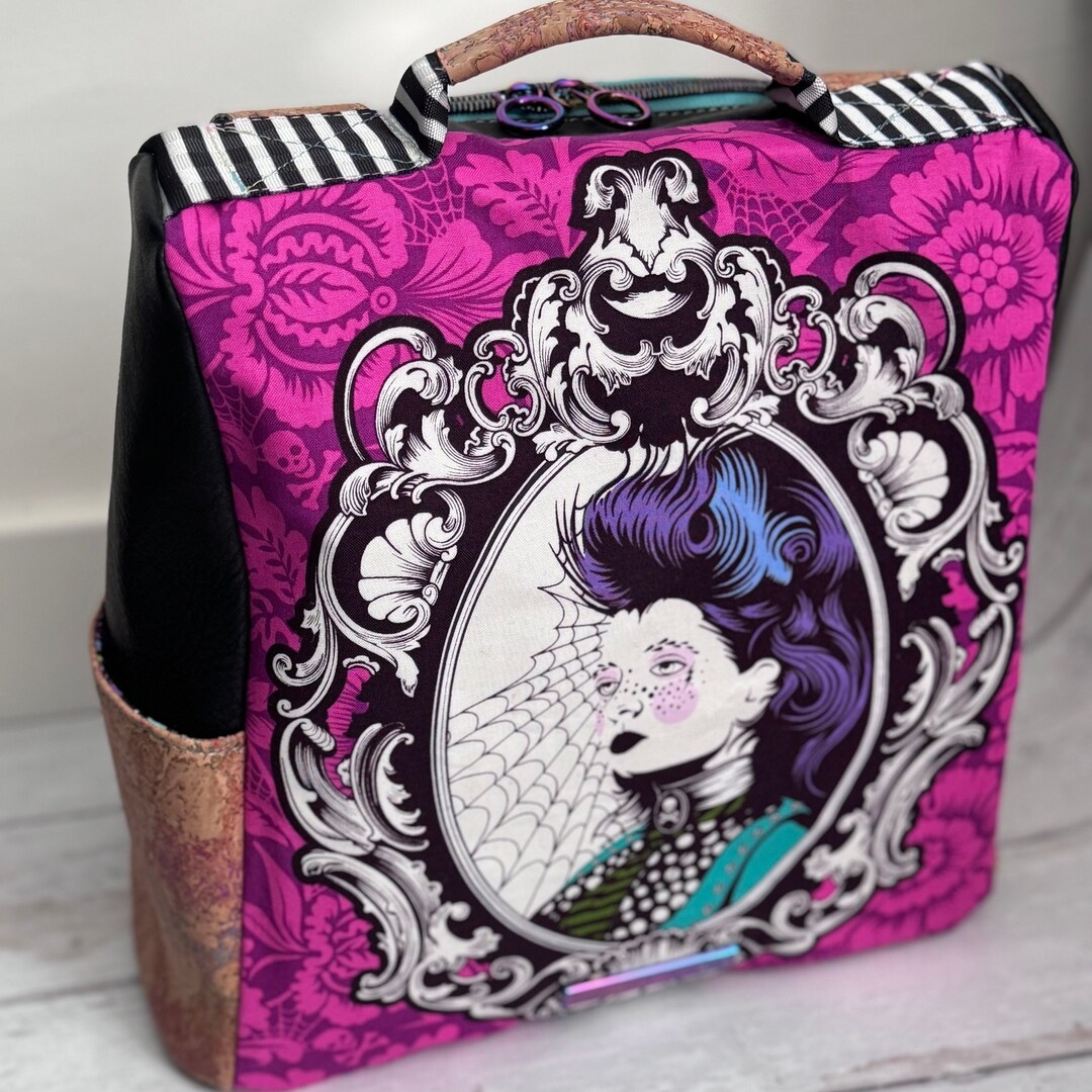 Witchy Anti-theft Backpack: Vegan Goth Bag, Tula Pink Print - Etsy