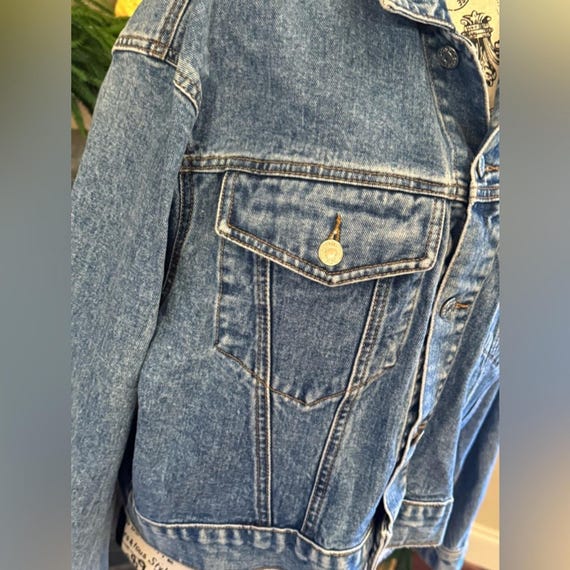 Rare Guess Jeans Denim Trucker Jacket Women’s L XL 19… - Gem