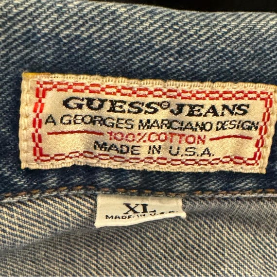 Rare Guess Jeans Denim Trucker Jacket Women’s L XL 19… - Gem