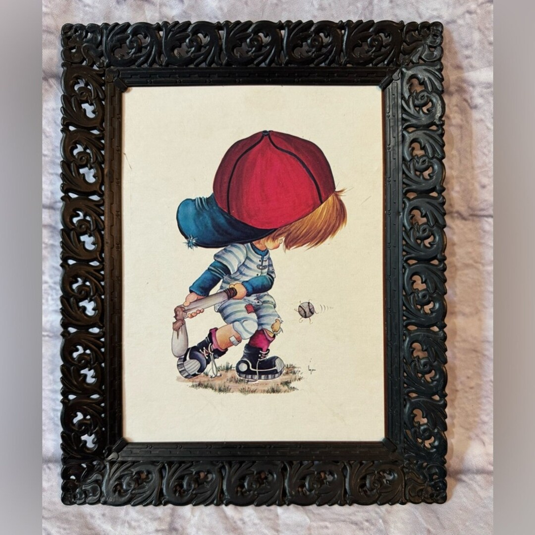 1978 Arthur A. Kaplan Co. Lil Slugger Framed Litho Print Cartoon ...
