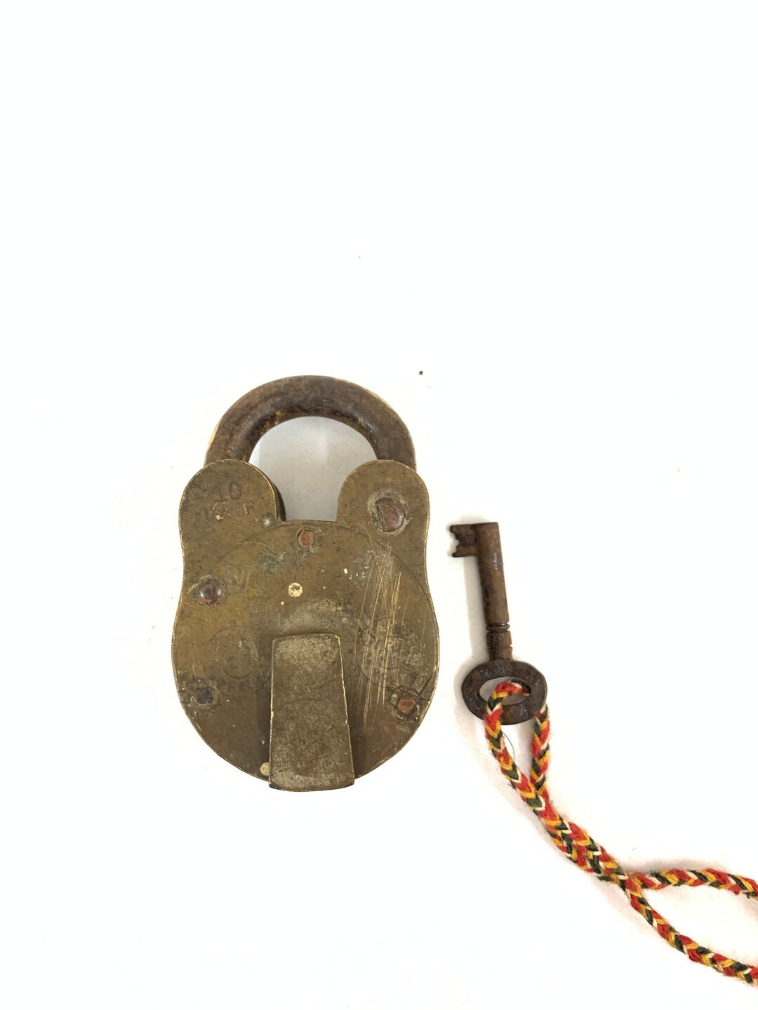Vintage Brass Indian 10 Lever Pad Lock - Etsy