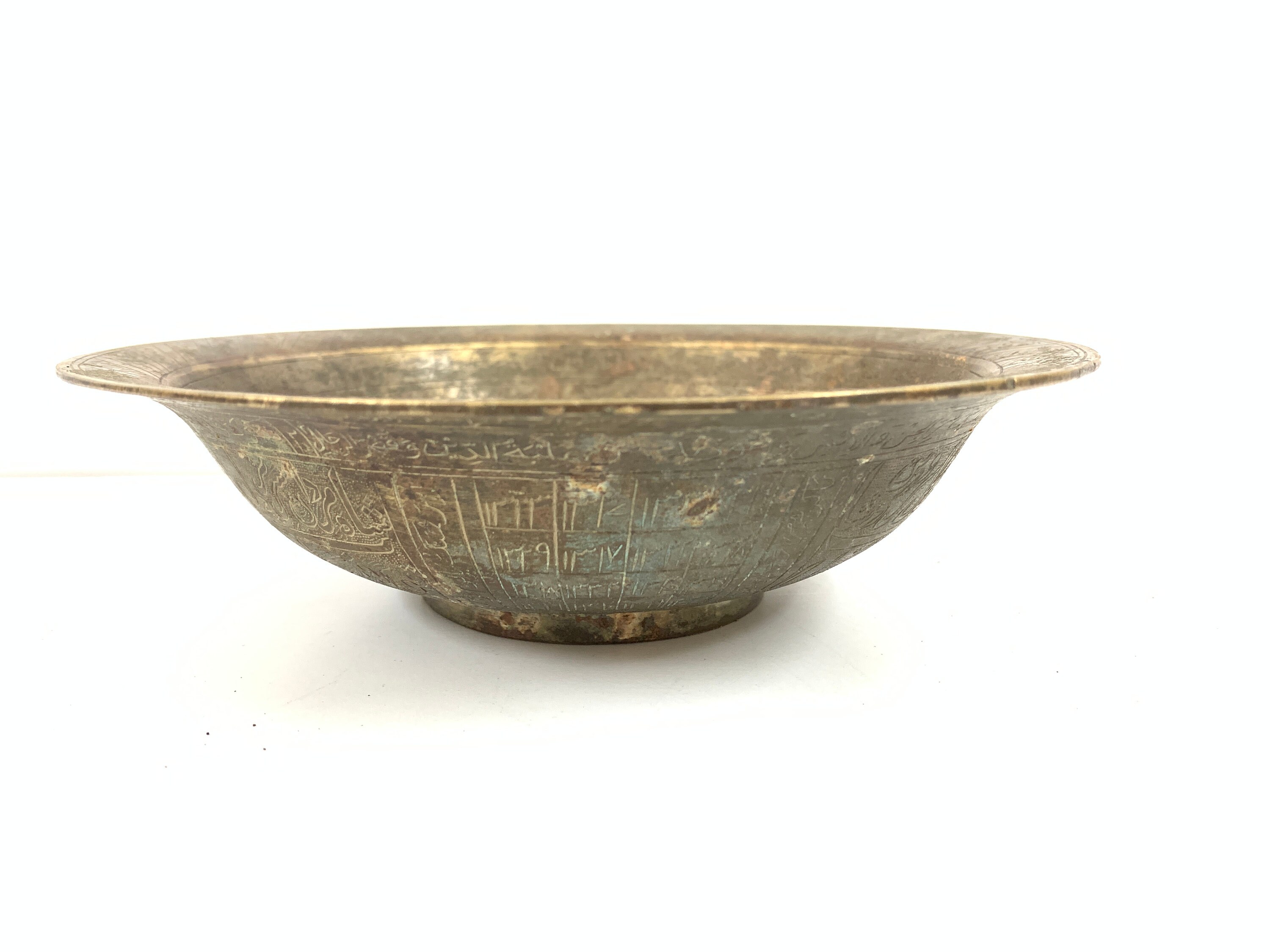 Vintage Islamic Semi Bronze Bowl, Hand Carved Bowl, Muslim Bowl ...