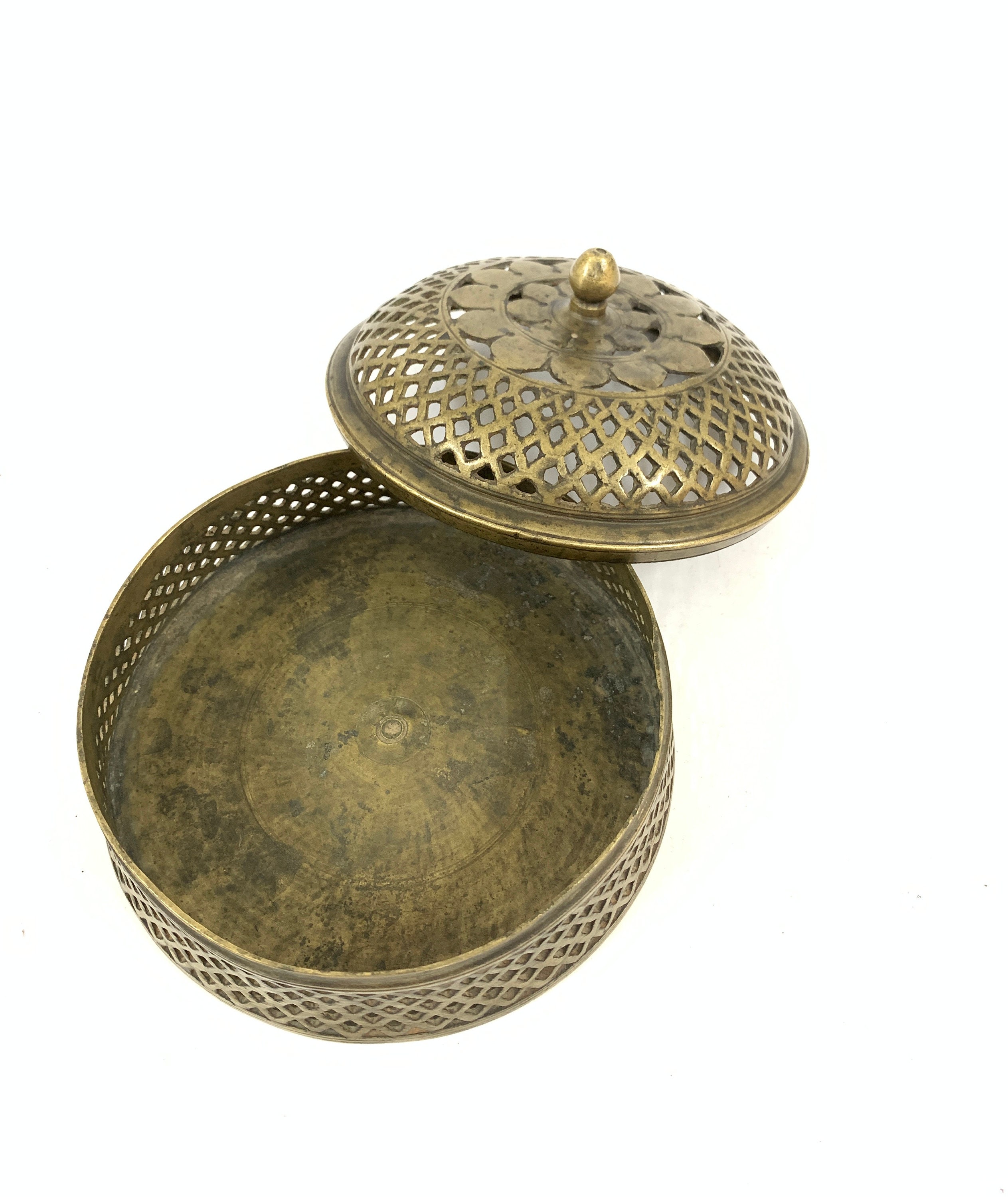 Antique Brass Mughal Pan Box / Jaali Box - Etsy