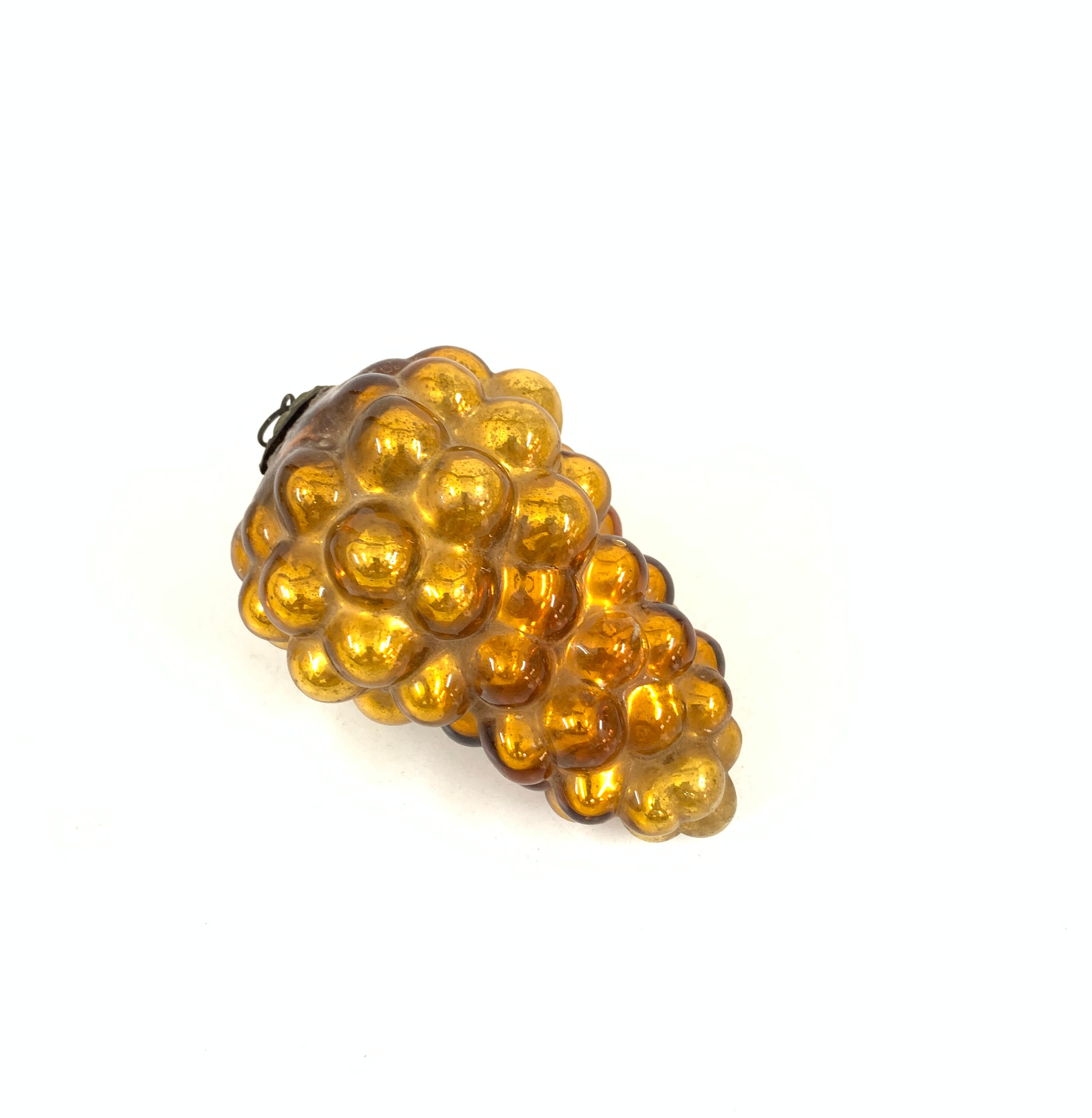 Antique Old Amber Cluster of Grapes Shape Christmas Heavy Glass Kugel ...