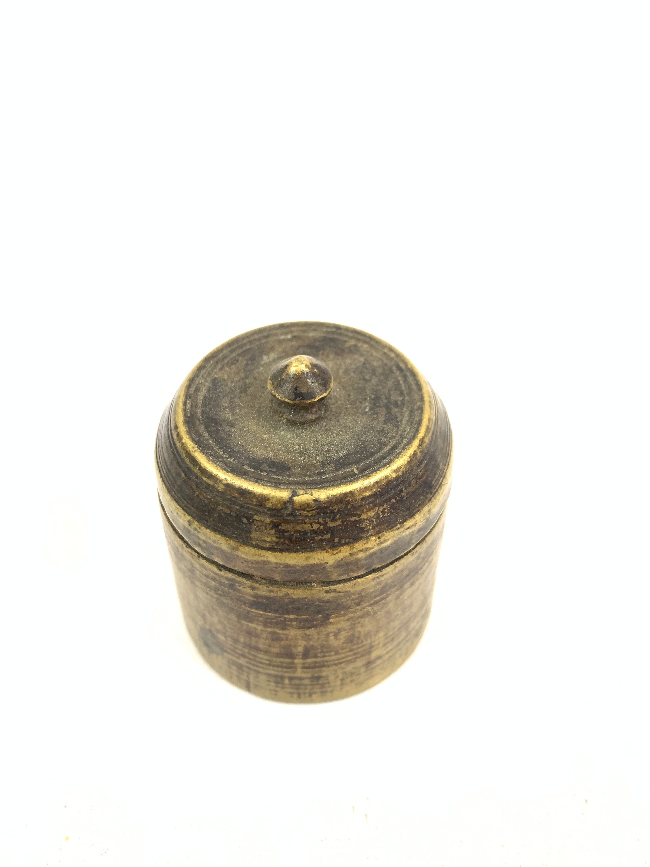 Antique Brass Hand Carved Kumkum Tikka Powder Box - Etsy