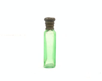 Vintage Vaseline Glass Perfume Bottle - Etsy