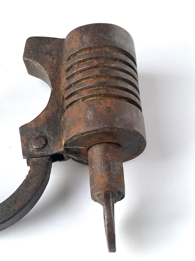 Vintage Padlock, Large Iron Lock, Barrel Lock, Theatre Props, Rustic ...