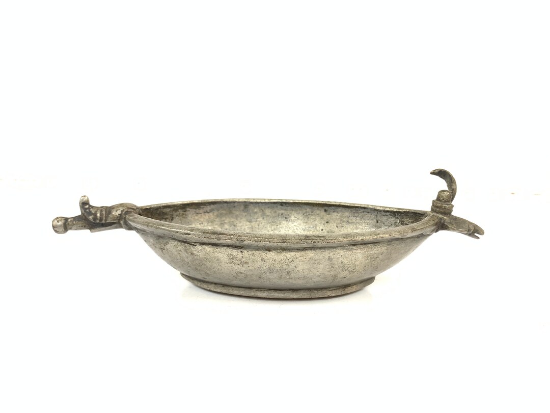 Vintage Brass Opium Bowl | Antique Opium Kharal Bowl Oval Shape ...