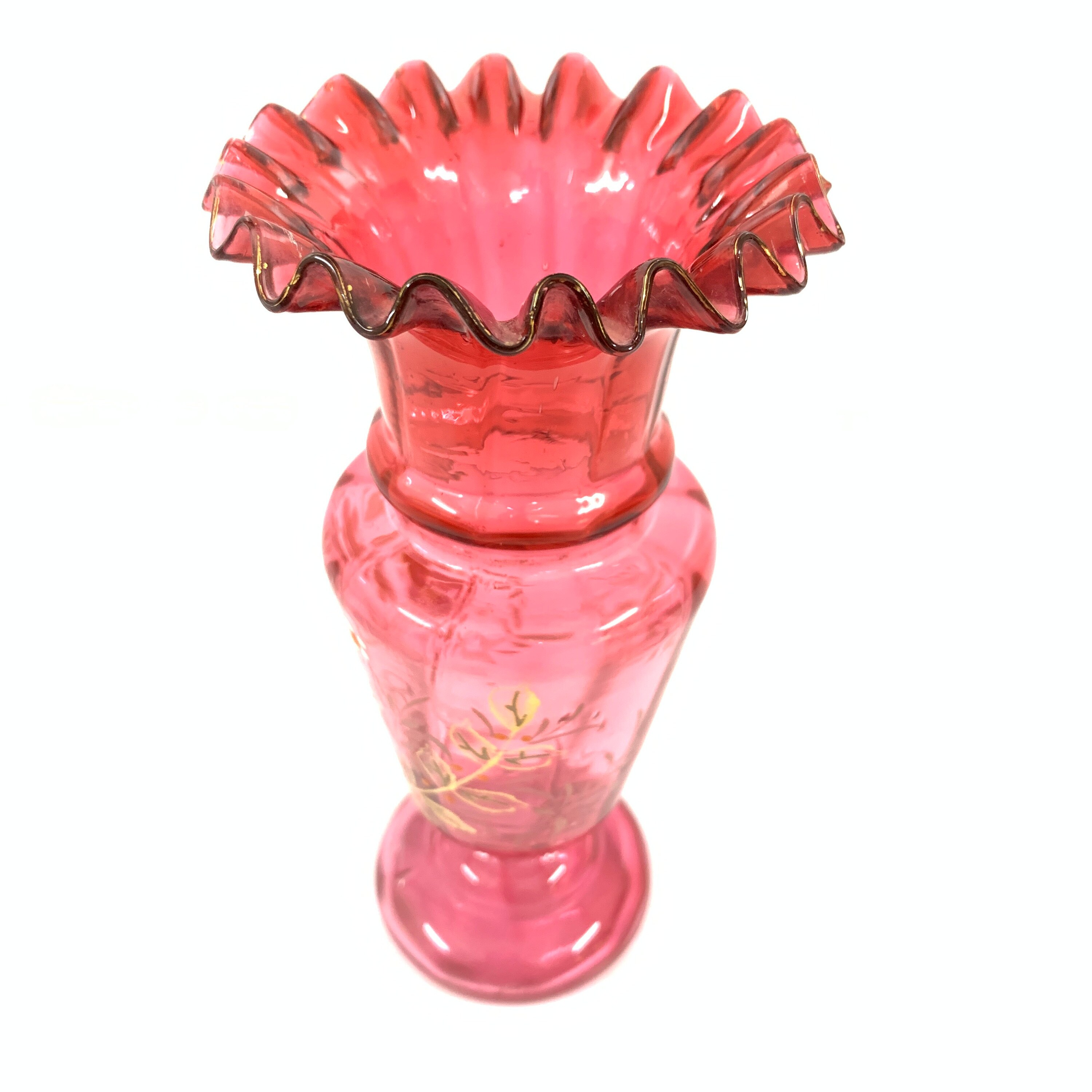 Vintage Pink Glass Flower Vase - Etsy