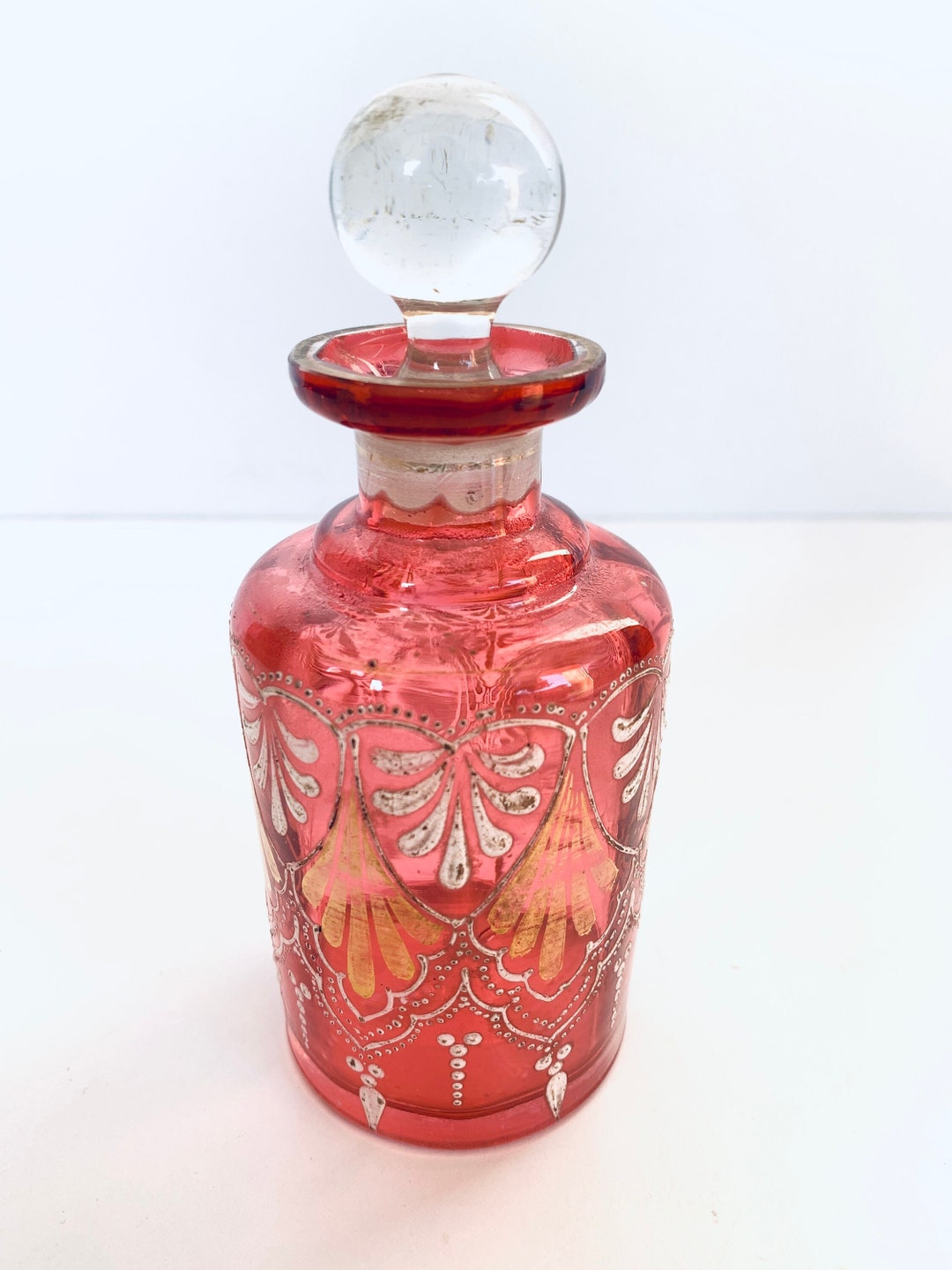 Cranberry Glass Perfume Bottle