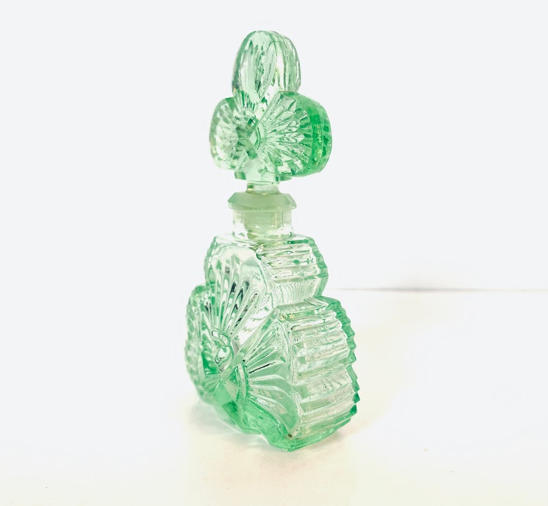 Antique Green Perfume Cut Glass Bottle Made in Japan| Japanese Perfume ...