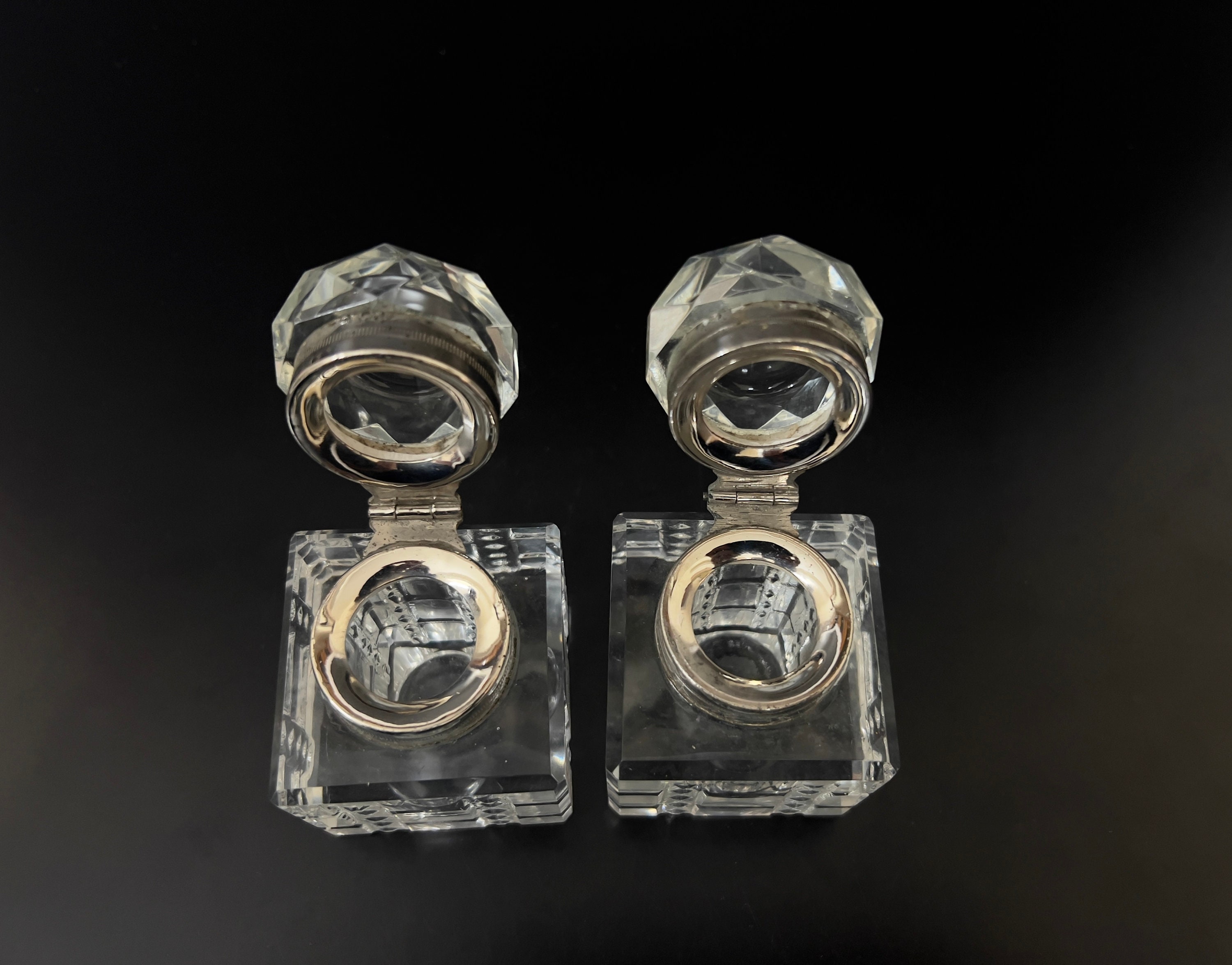 Vintage Cut Glass Ink Well - Etsy