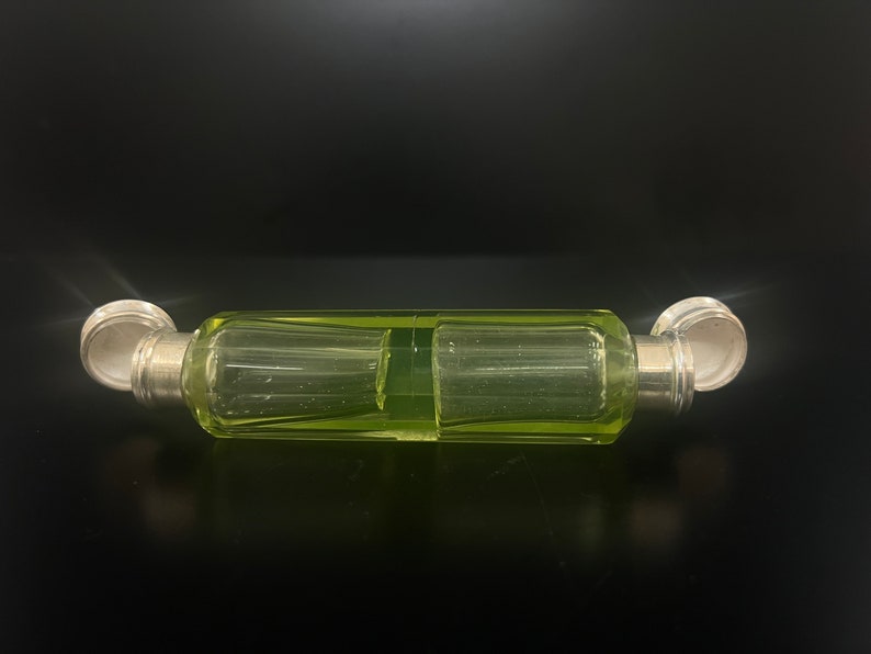 Victorian Vaseline Glass Double Ended Scent Bottle Two Face Perfume ...