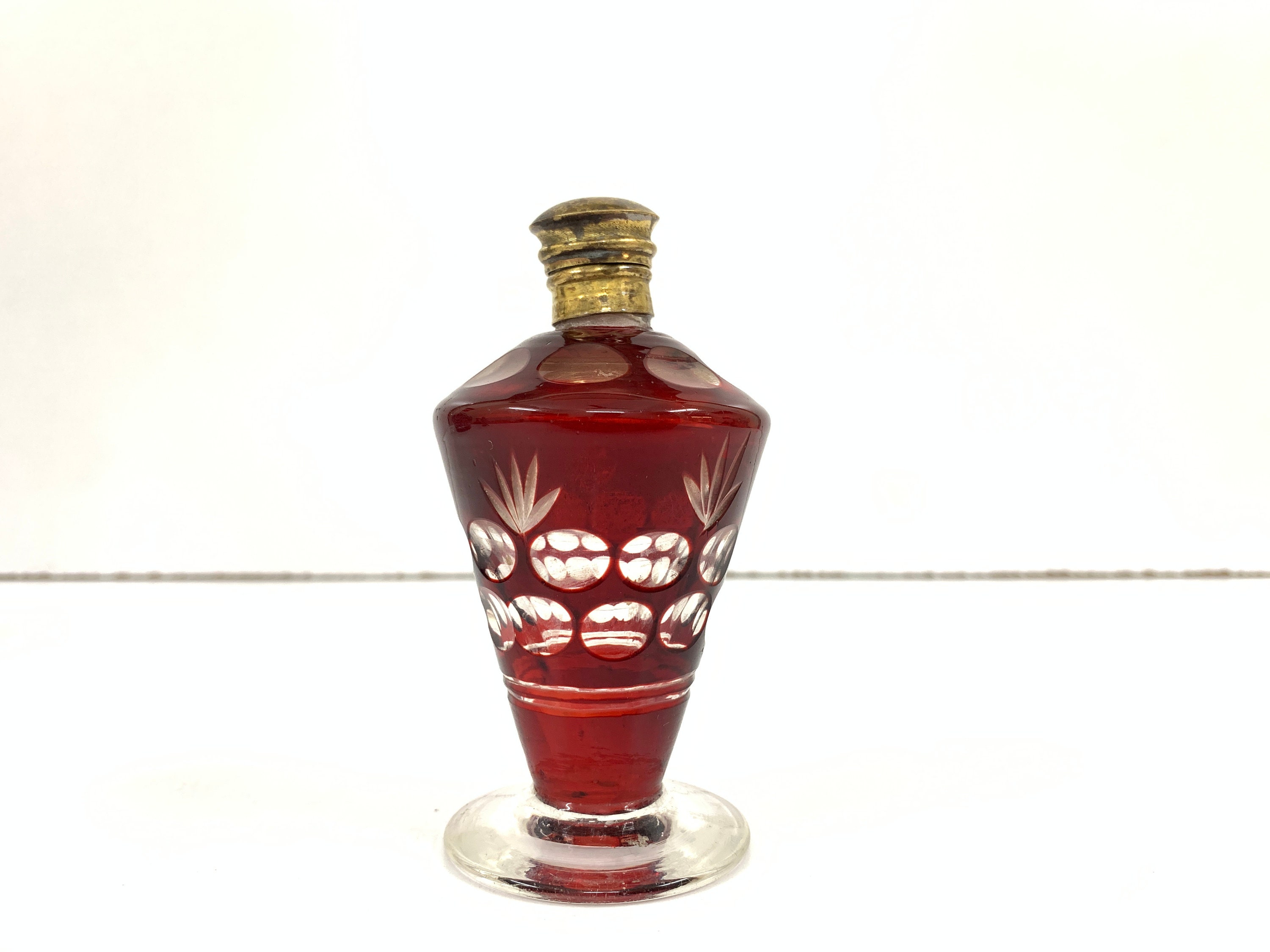 Antique Cut to Clear Glass Ruby Red Perfume Bottles | Perfume Bottles ...
