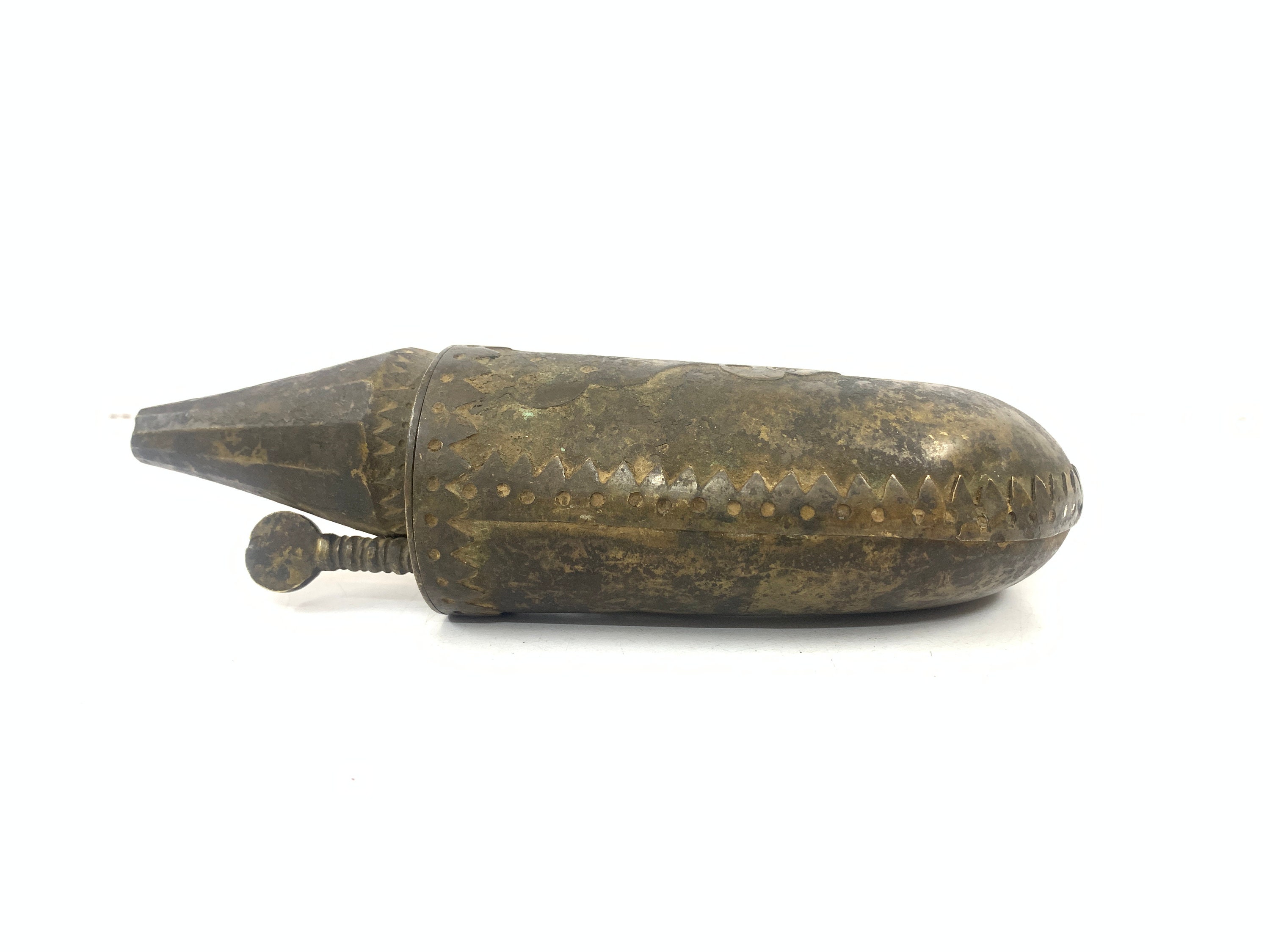 Antique Brass Gun Powder Flask Antique Brass Brood Dani - Etsy