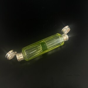 Victorian Vaseline Glass Double Ended Scent Bottle Two Face Perfume ...