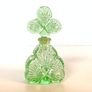Antique Green Perfume Cut Glass Bottle Made in Japan| Japanese Perfume ...