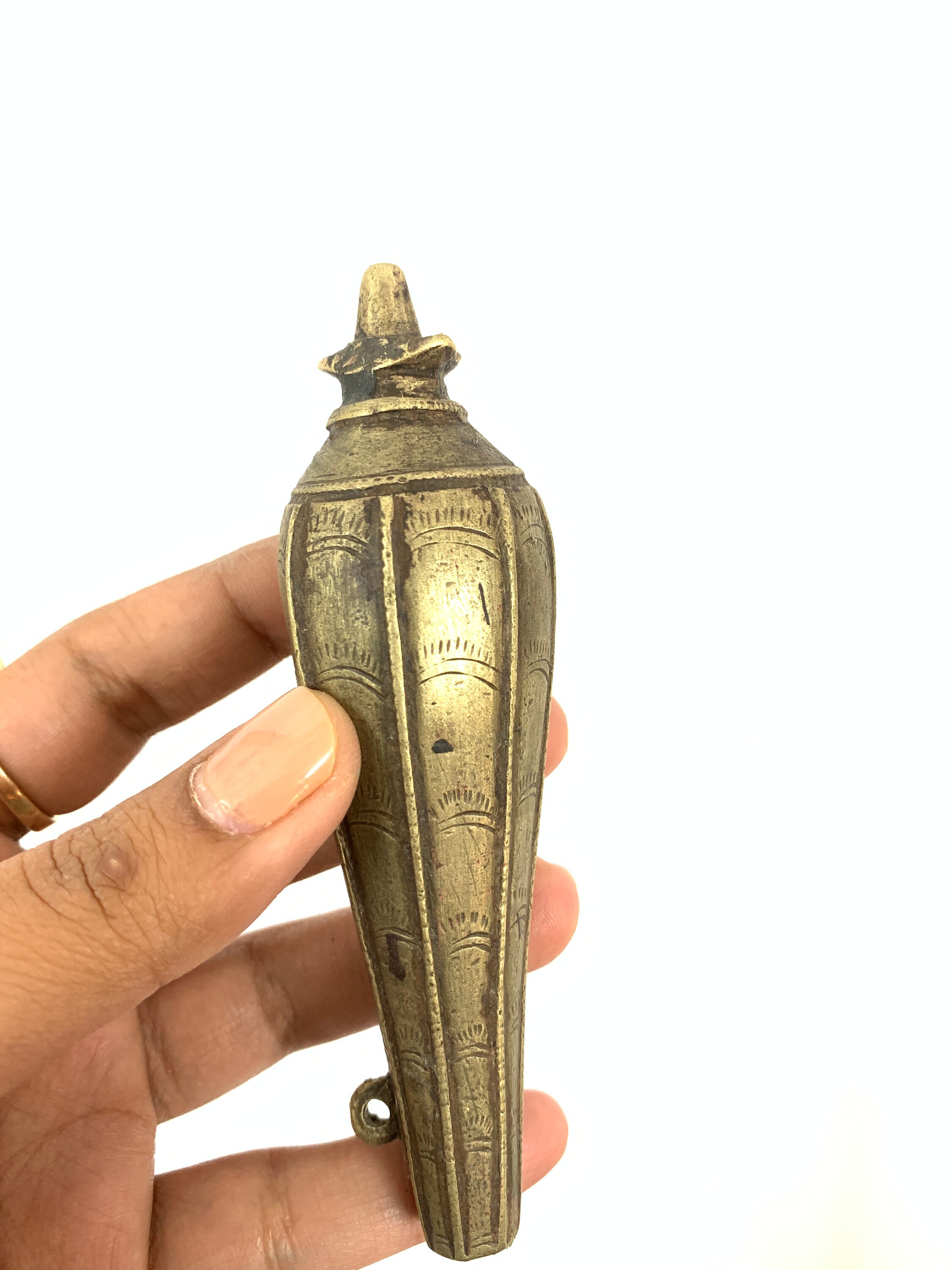 Vintage Brass Miniature Gun Powder Flask/brass Collectible /barood Dani ...