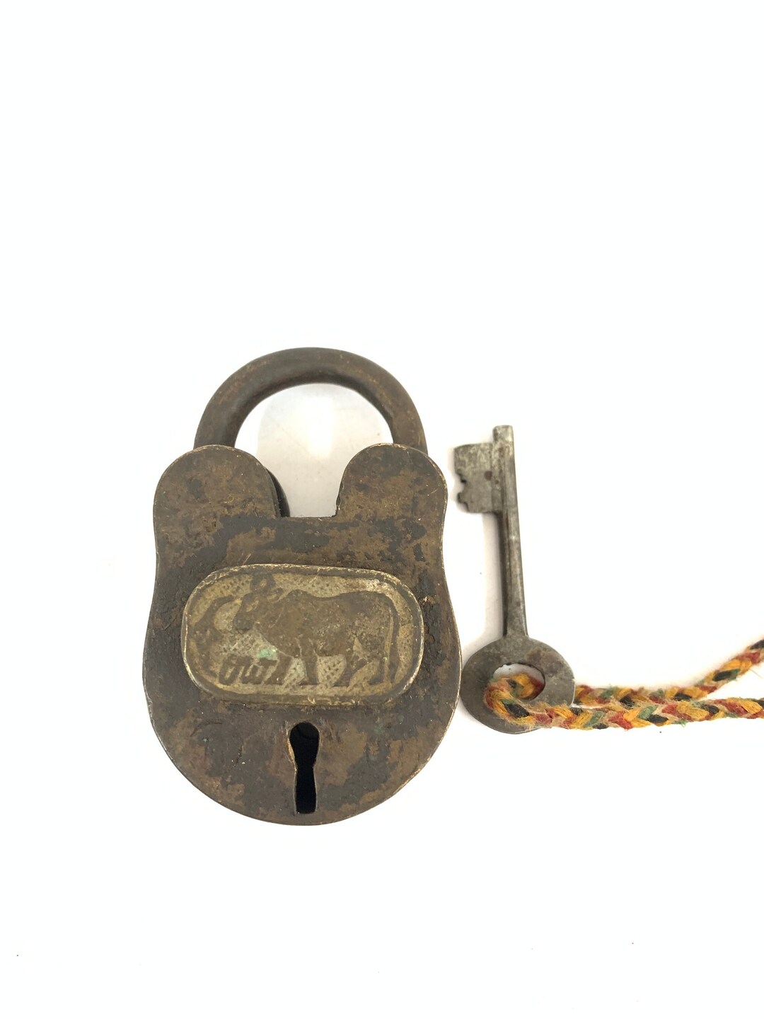Vintage Brass 8 Lever Cow Pad Lock - Etsy