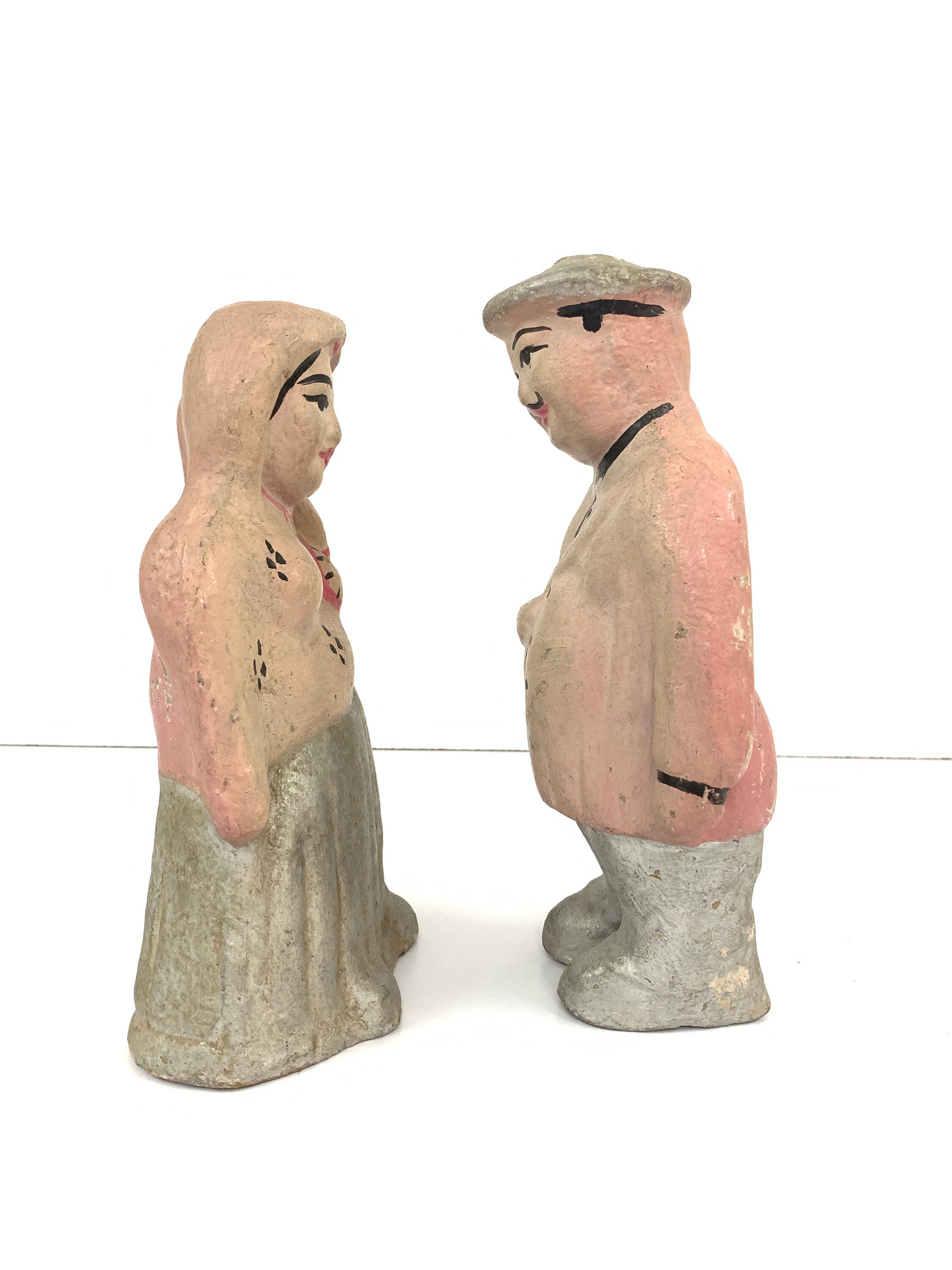 Vintage Paper Mache Man and Women| Vantage Paper Mache Idols - Etsy