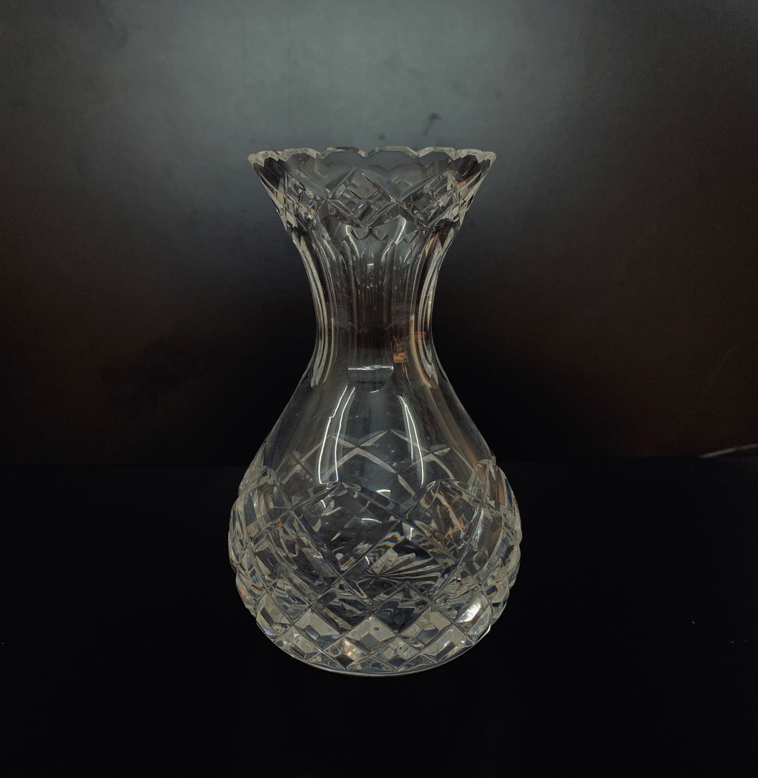Vintage Cut Glass Flower Vase - Etsy