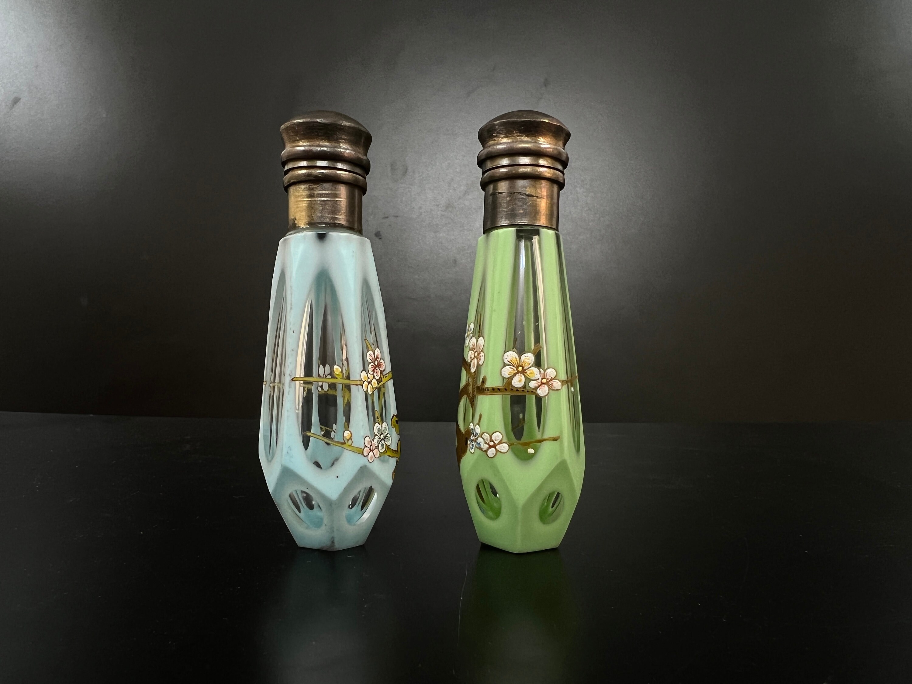 Vintage Overlay Glass Perfume Bottle - Etsy