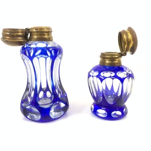 Antique Round Blue Perfume Bottles | Perfume Bottles| Perfume Bottle ...