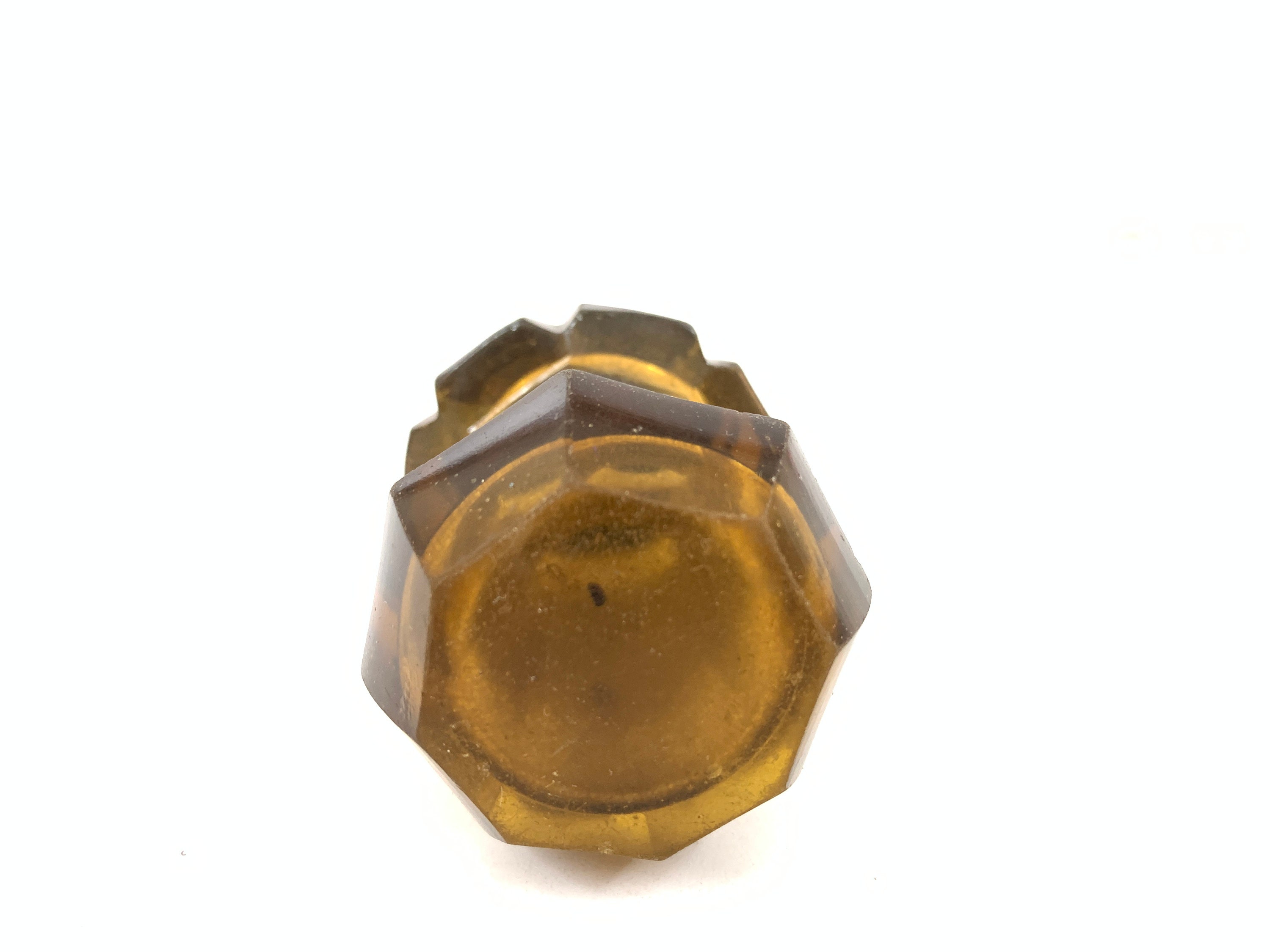 Vintage Amber Color Cut Glass Perfume Bottle - Etsy