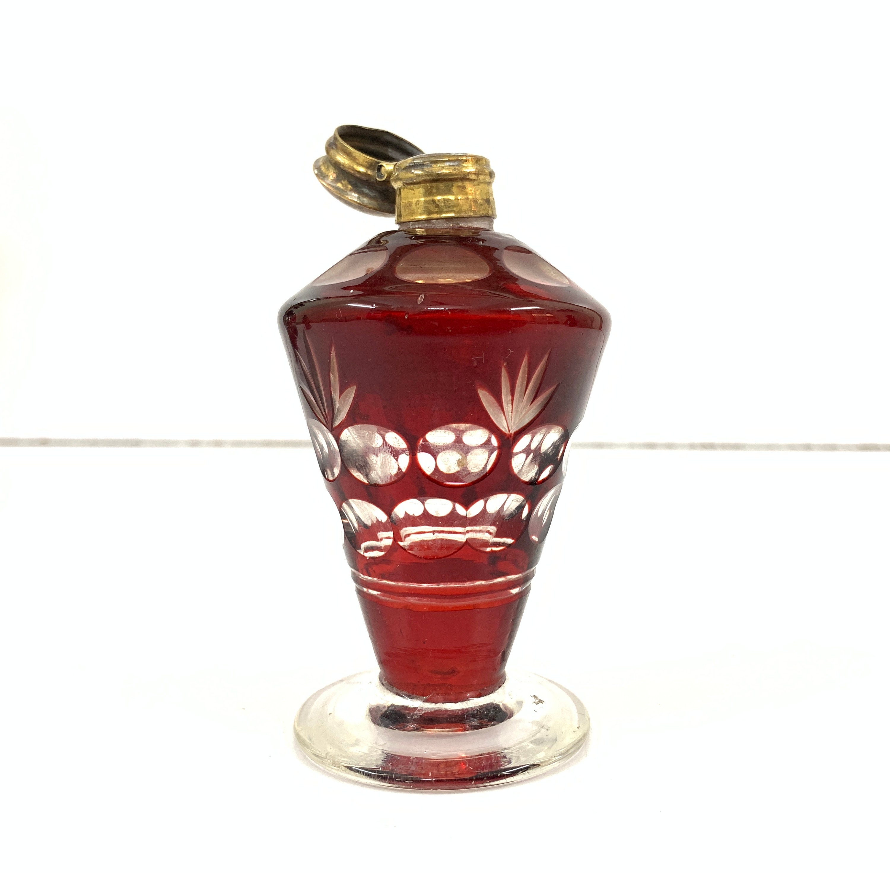 Antique Cut to Clear Glass Ruby Red Perfume Bottles Perfume Bottles ...