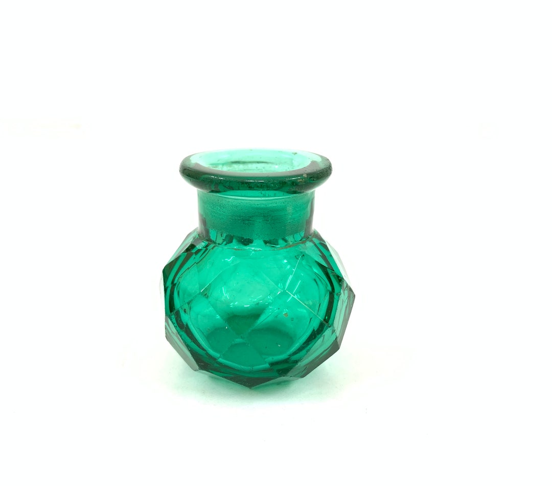 Vintage Uranium Cut Glass Small Pot - Etsy