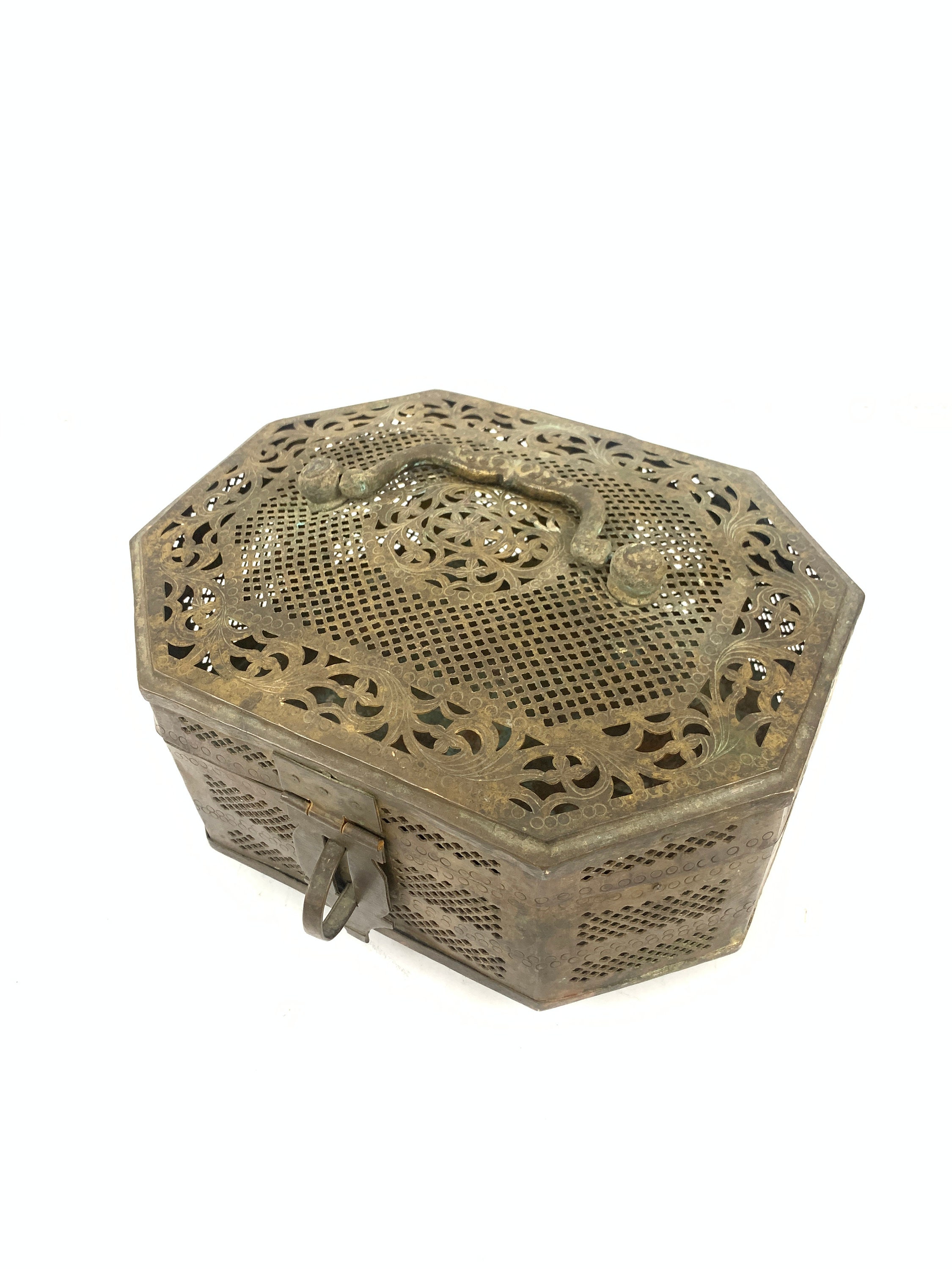 Antique Large Hyderabad Mughal Brass Jaali Box Big Brass Box - Etsy UK