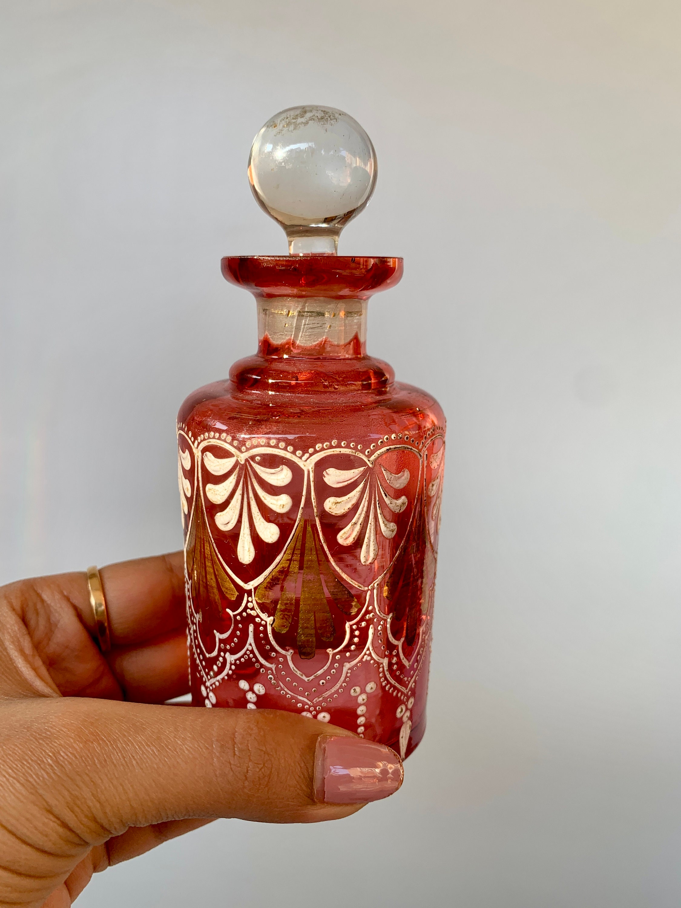 Cranberry Glass Perfume Bottle