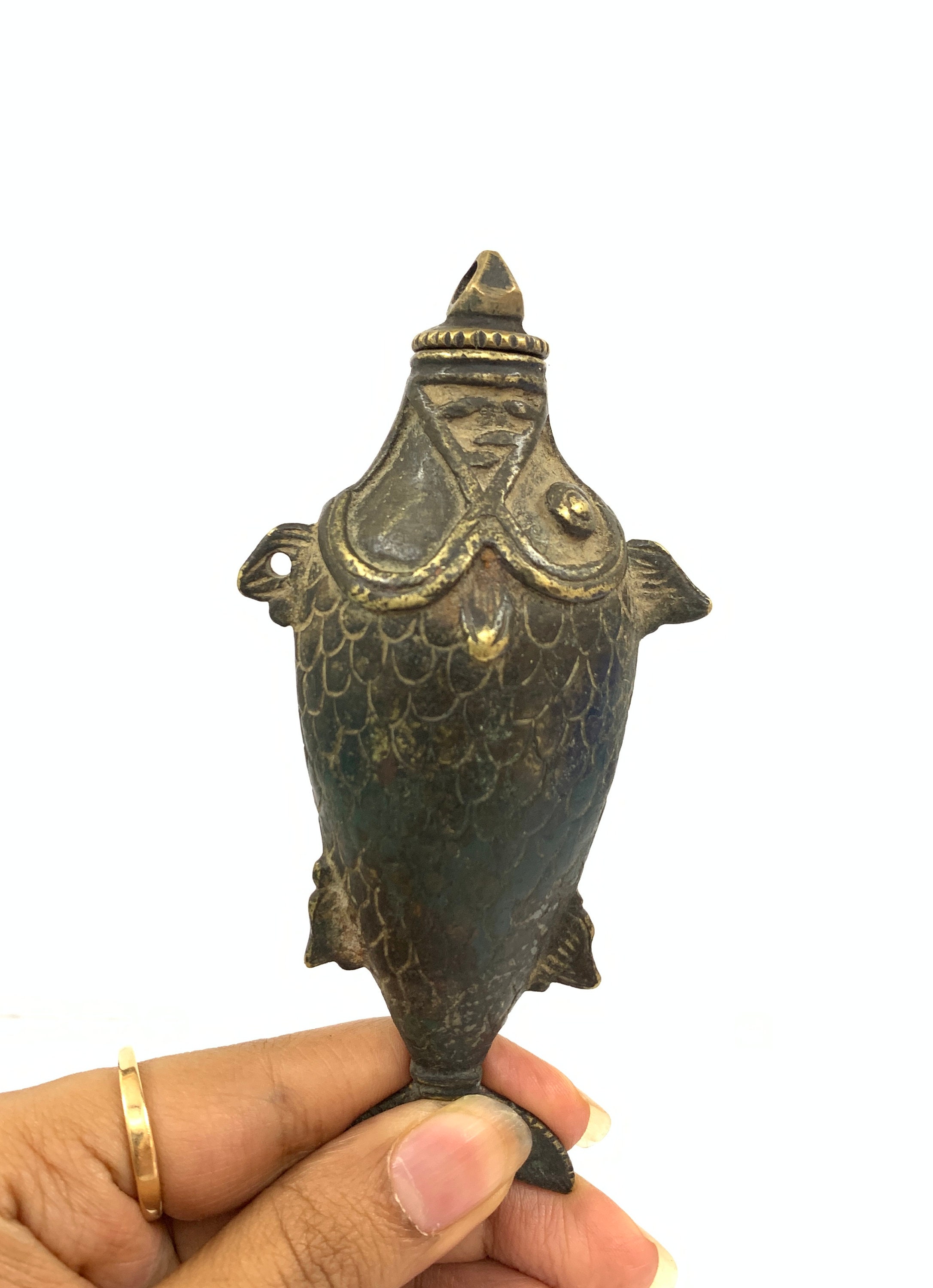 Antique Brass Fish Shaped Surma Dani or Brass Eyeliner - Etsy