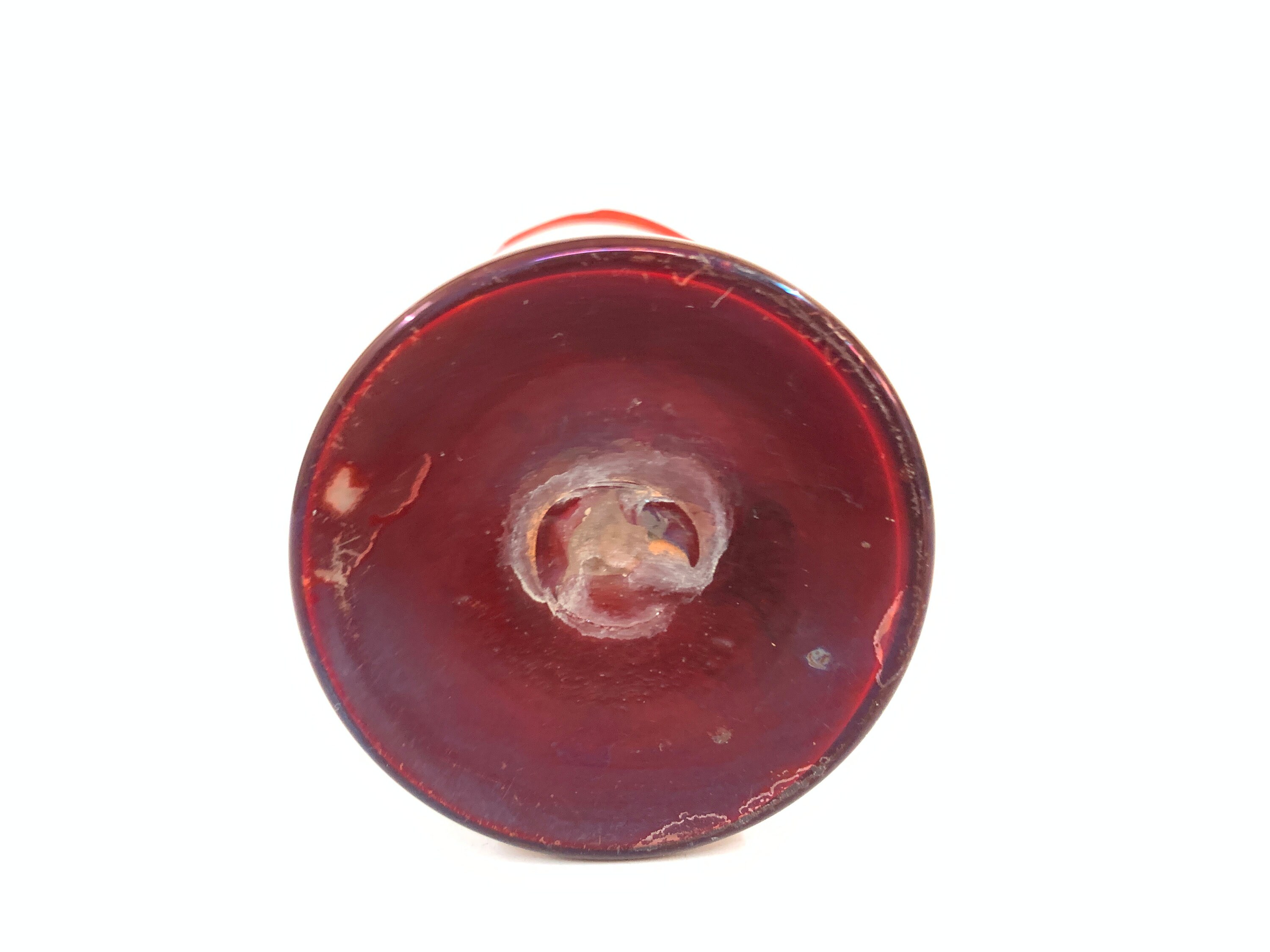 Vintage Frosted Glass Ruby Red Vase - Etsy