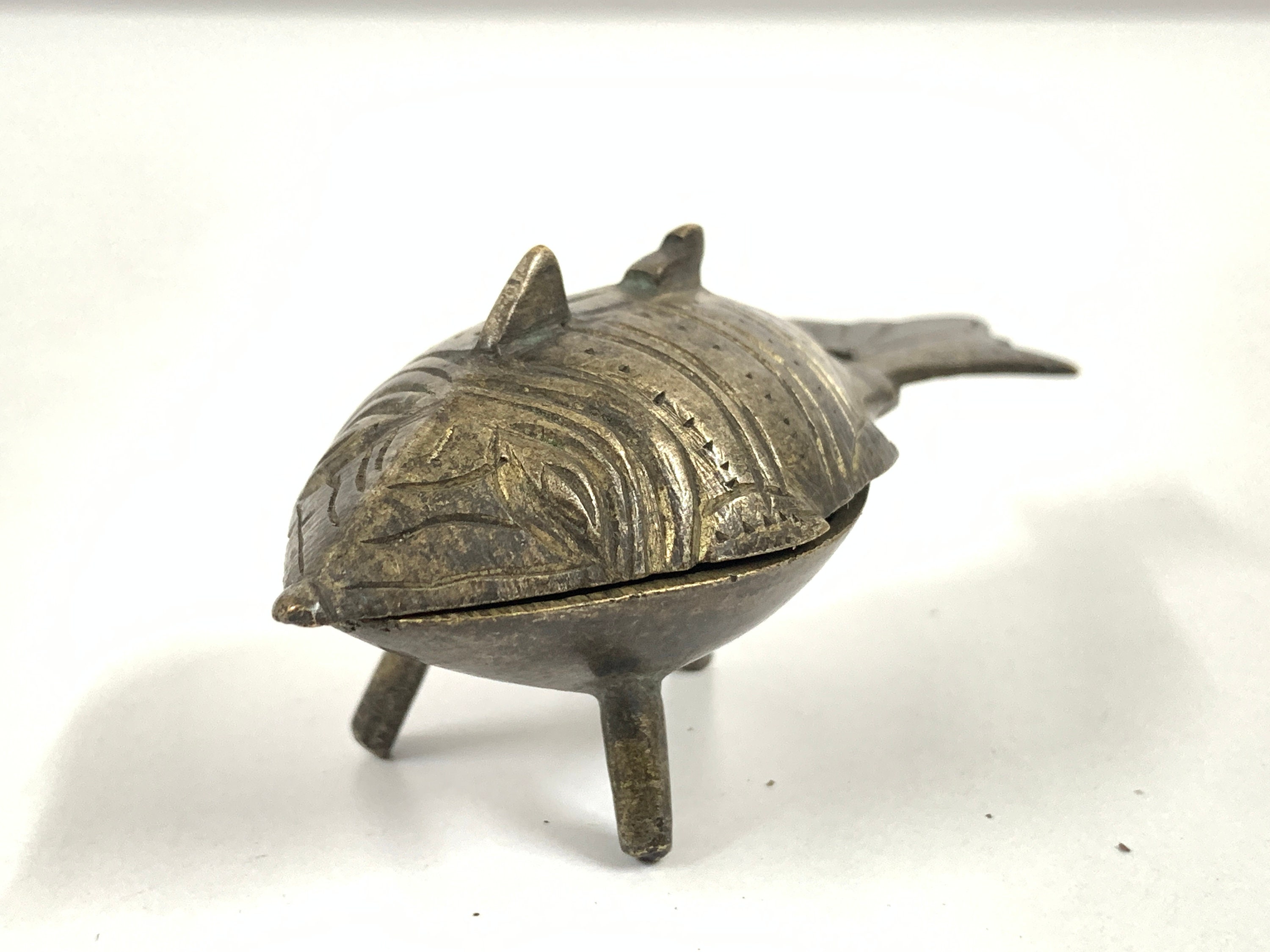 Vintage Brass Fish Surma Box/brass Collectible /fish Antimony Box ...