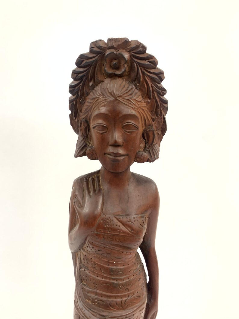 Vintage Lady Wooden Statue - Etsy
