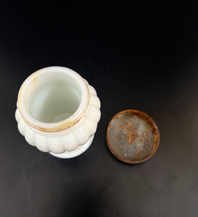Vintage Opaque Milk Glass Jar - Etsy