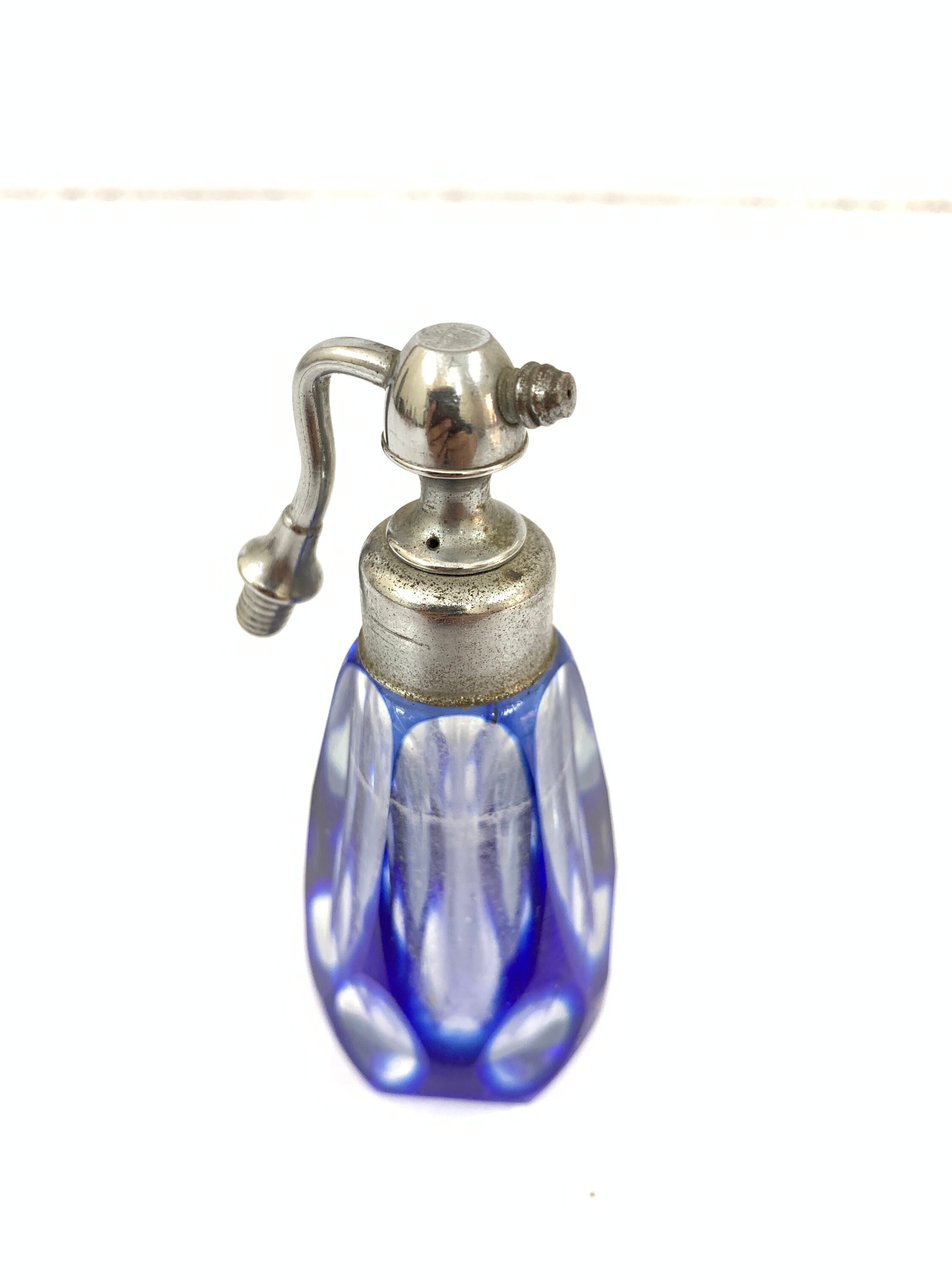 Vintage Cut to Clear Blue Perfume Atomizer - Etsy