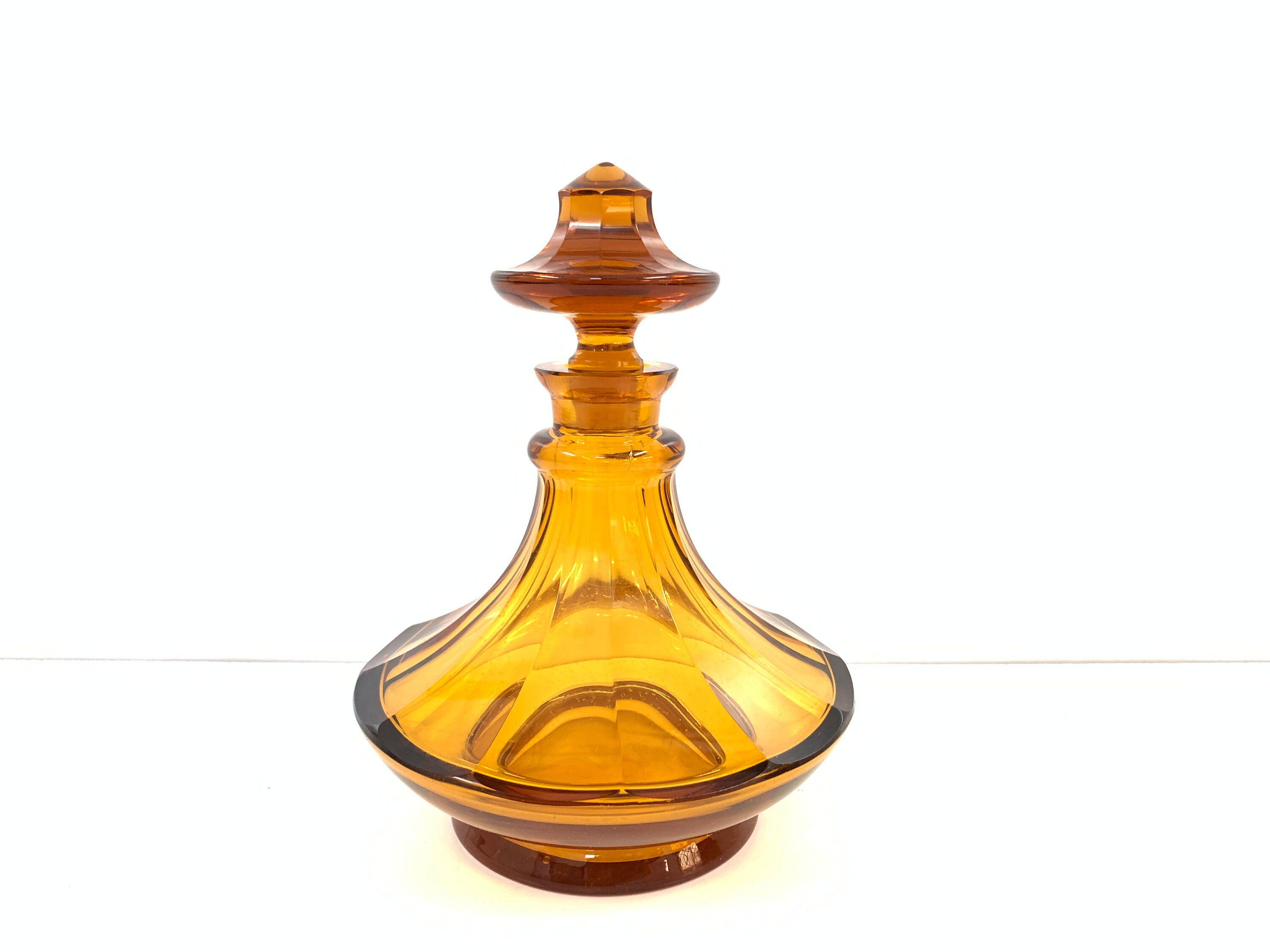 Vintage Amber Big Decanter With Stopper - Etsy