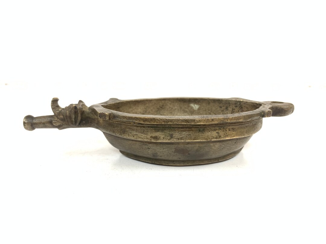 Vintage Brass Opium Bowl | Antique Opium Kharal Bowl Oval Shape ...