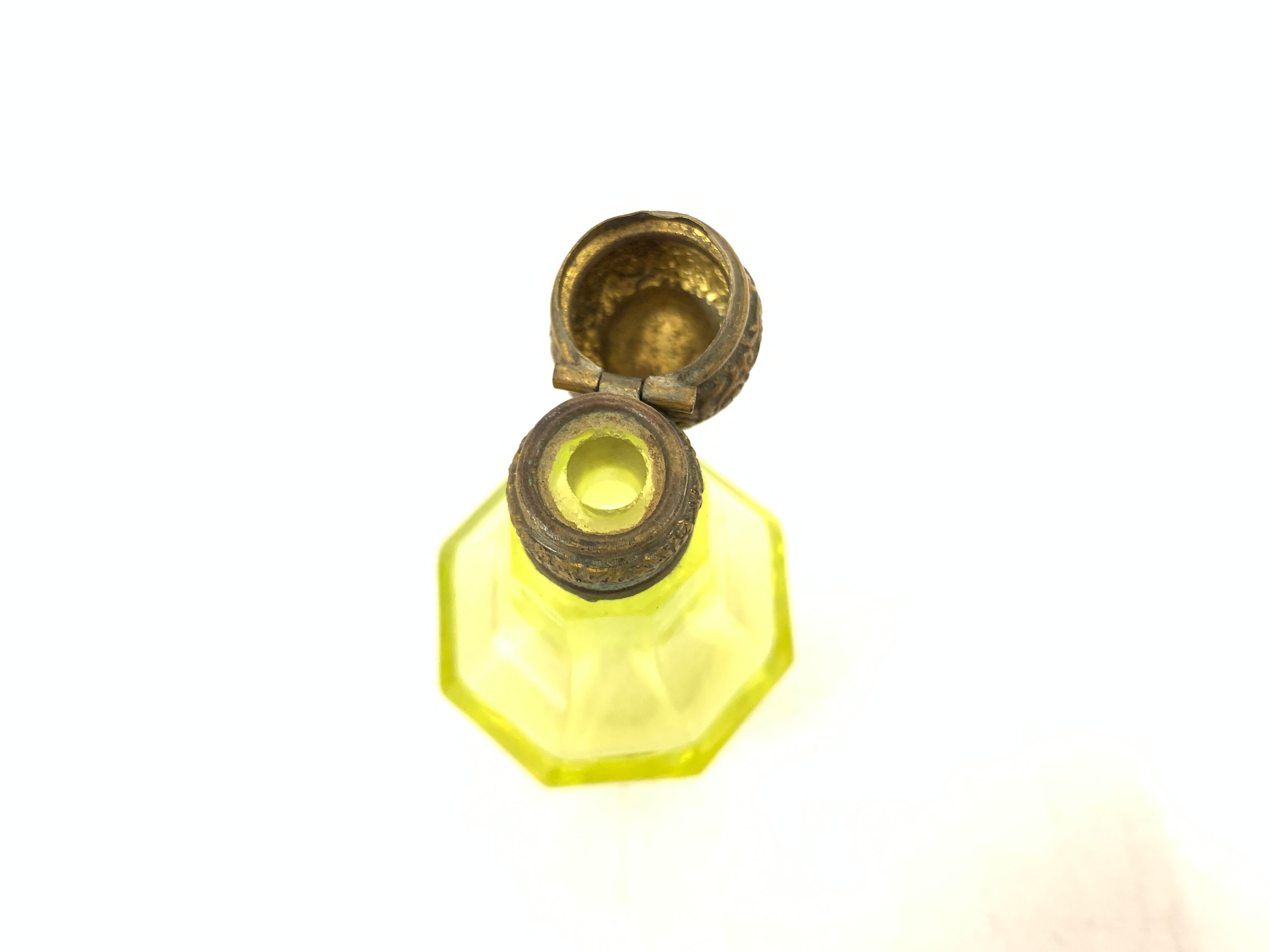 Vintage Vaseline Glass Perfume Bottle - Etsy